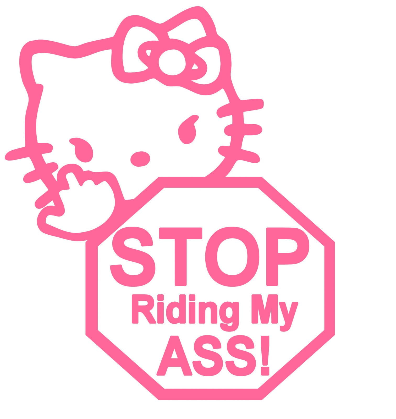 Hello Kitty, Stop Riding,Pink, Vinyl Decal,Sticker for Cars,Windows ...