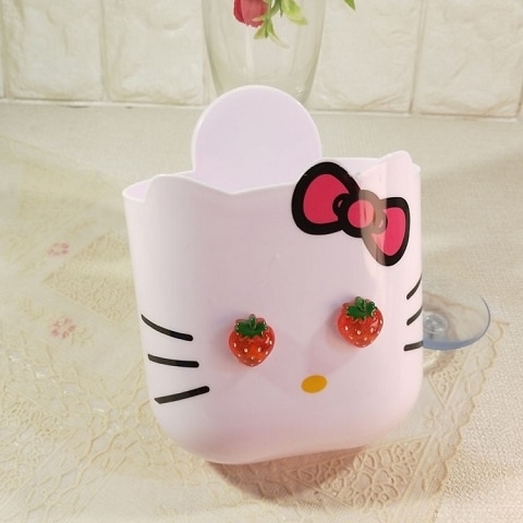 Hello Kitty Storage Box Bathroom Trash Bucket Toothbrush Rack Cartoon ...