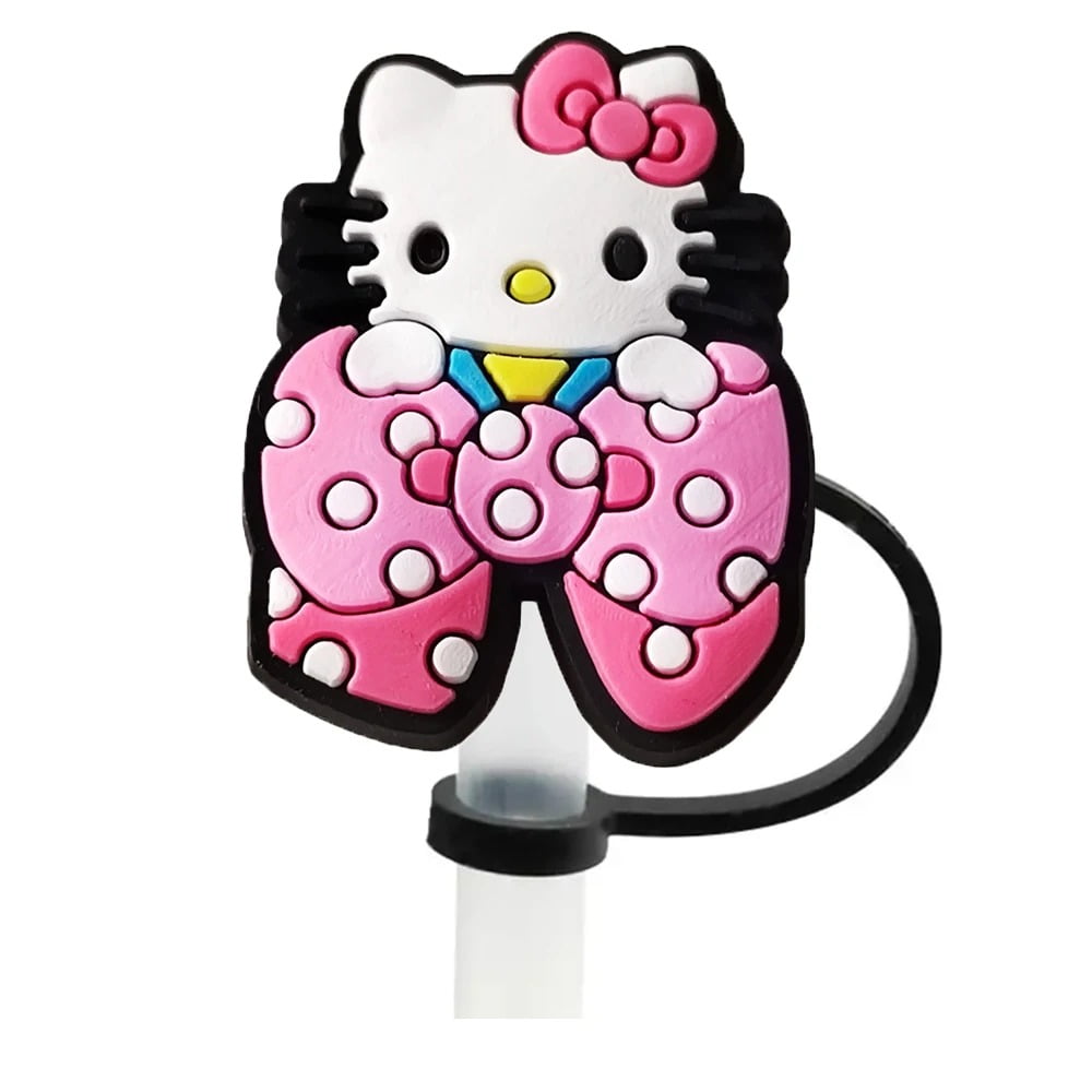 Hello Kitty Straw Cover 10MM Drink Straw Plug Reusable Splash Proof ...