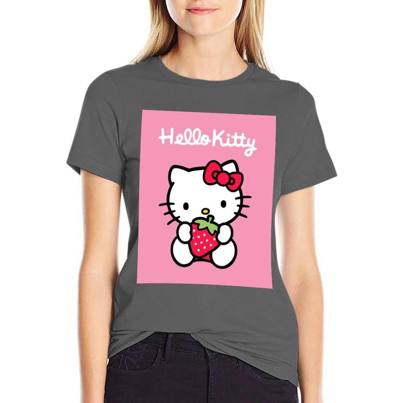 Hello Kitty Strawberry Tee Shirt T-Shirt - Walmart.com