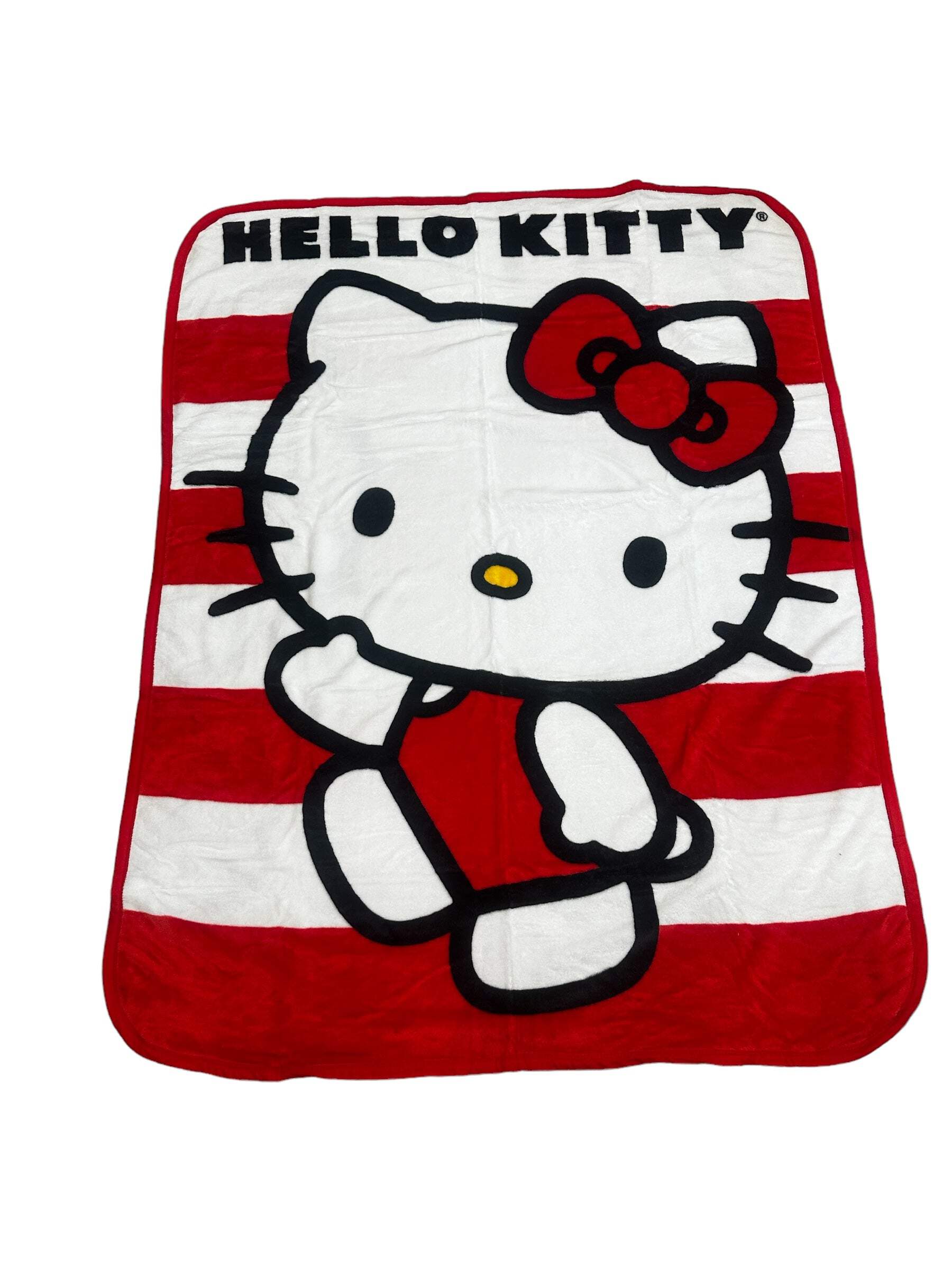 Hello Kitty Stripes Twin 60"x80" Extra Soft Plush Blanket - Walmart.com