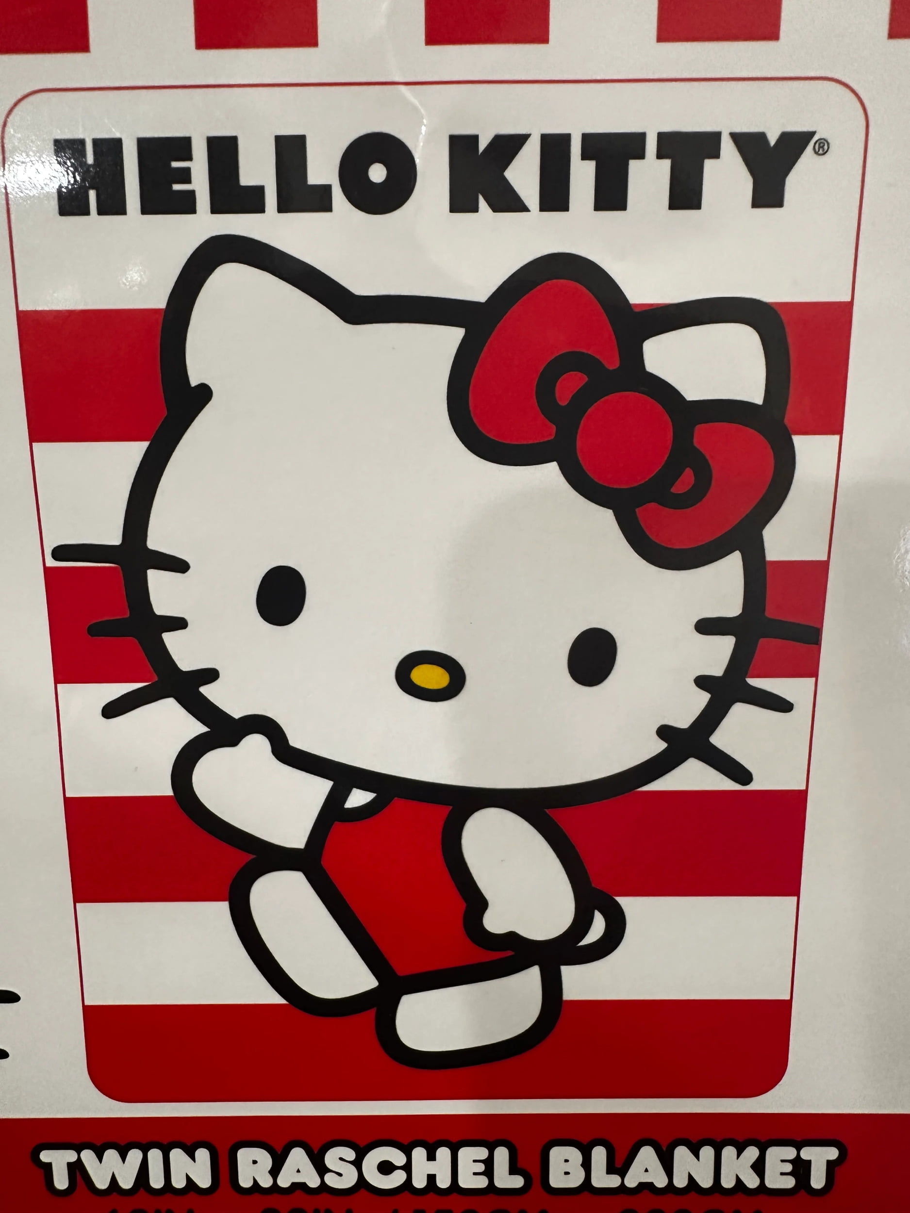 Hello Kitty Stripes Twin 60"x80" Extra Soft Plush Blanket - Walmart.com