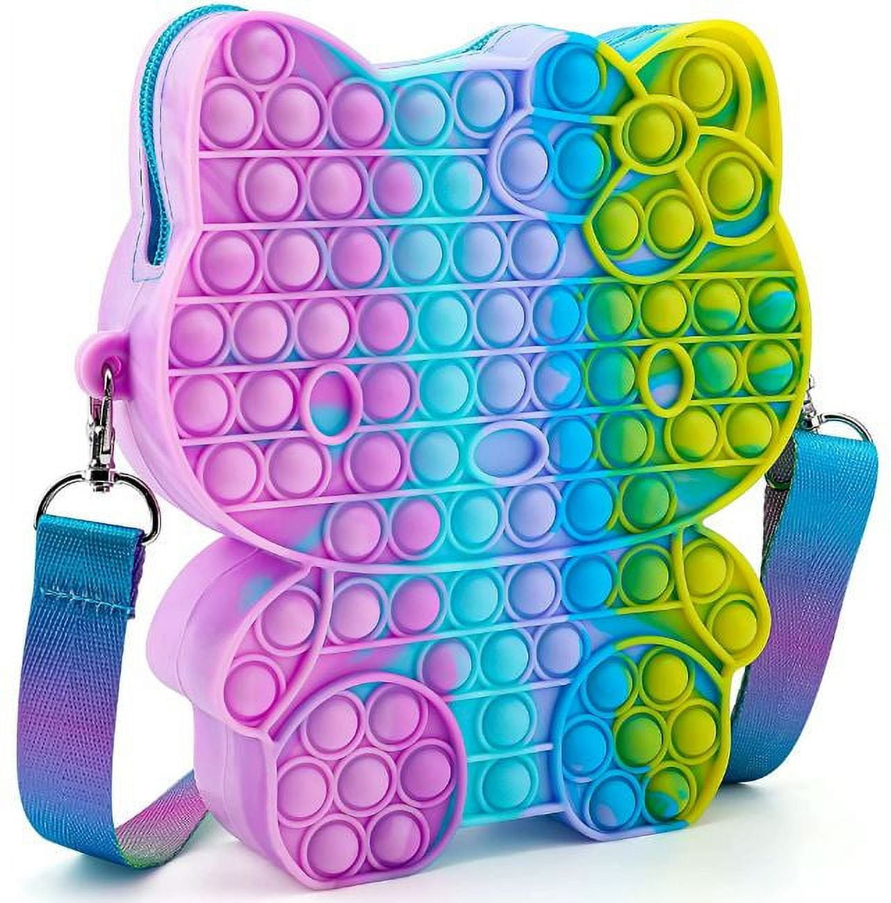 Hello Kitty Style Rainbow Fidget PopIt Toy Purse: Stress Reliever ...