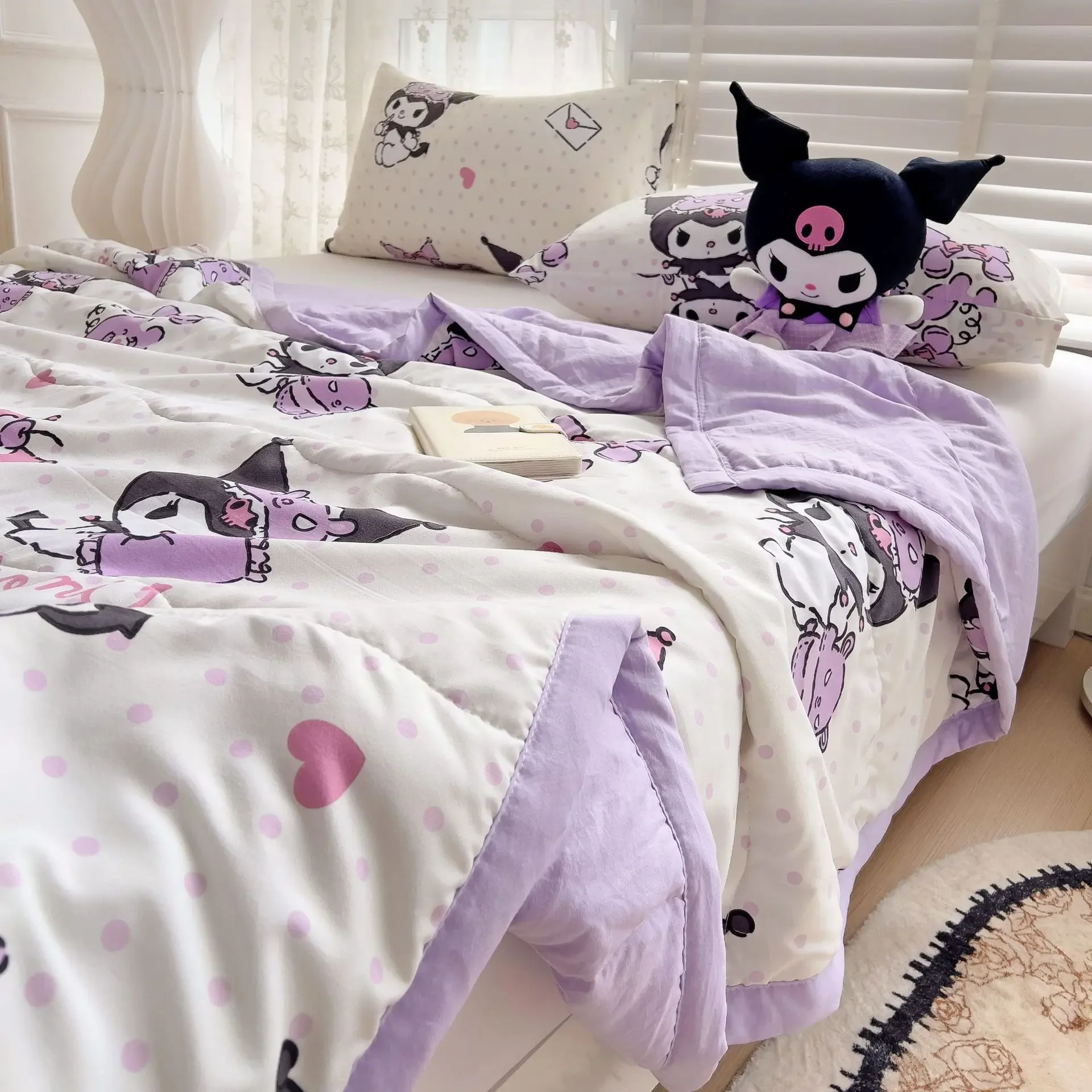 Hello Kitty Summer Cartoon Children Double-layer Gauze Summer Quilt ...