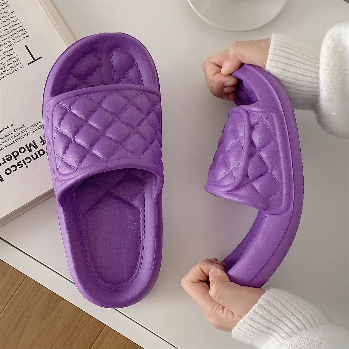 Hello Kitty Summer Slippers Women Sanrio Kuromi Indoor Eva High Soft ...