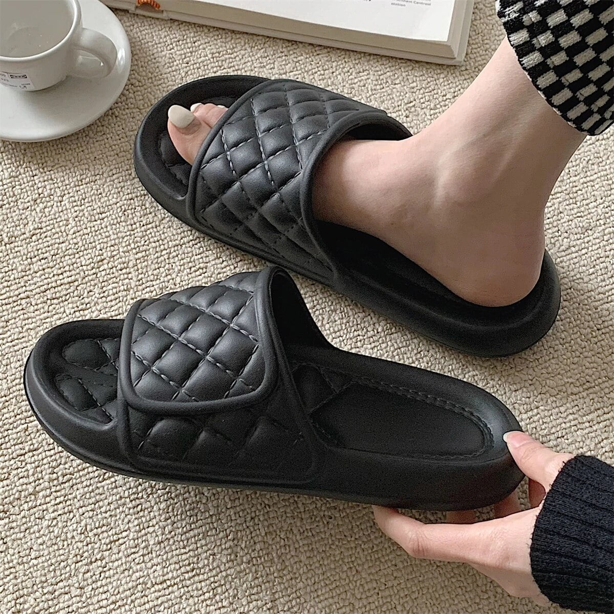 Hello Kitty Summer Slippers Women Sanrio Kuromi Indoor Eva High Soft ...