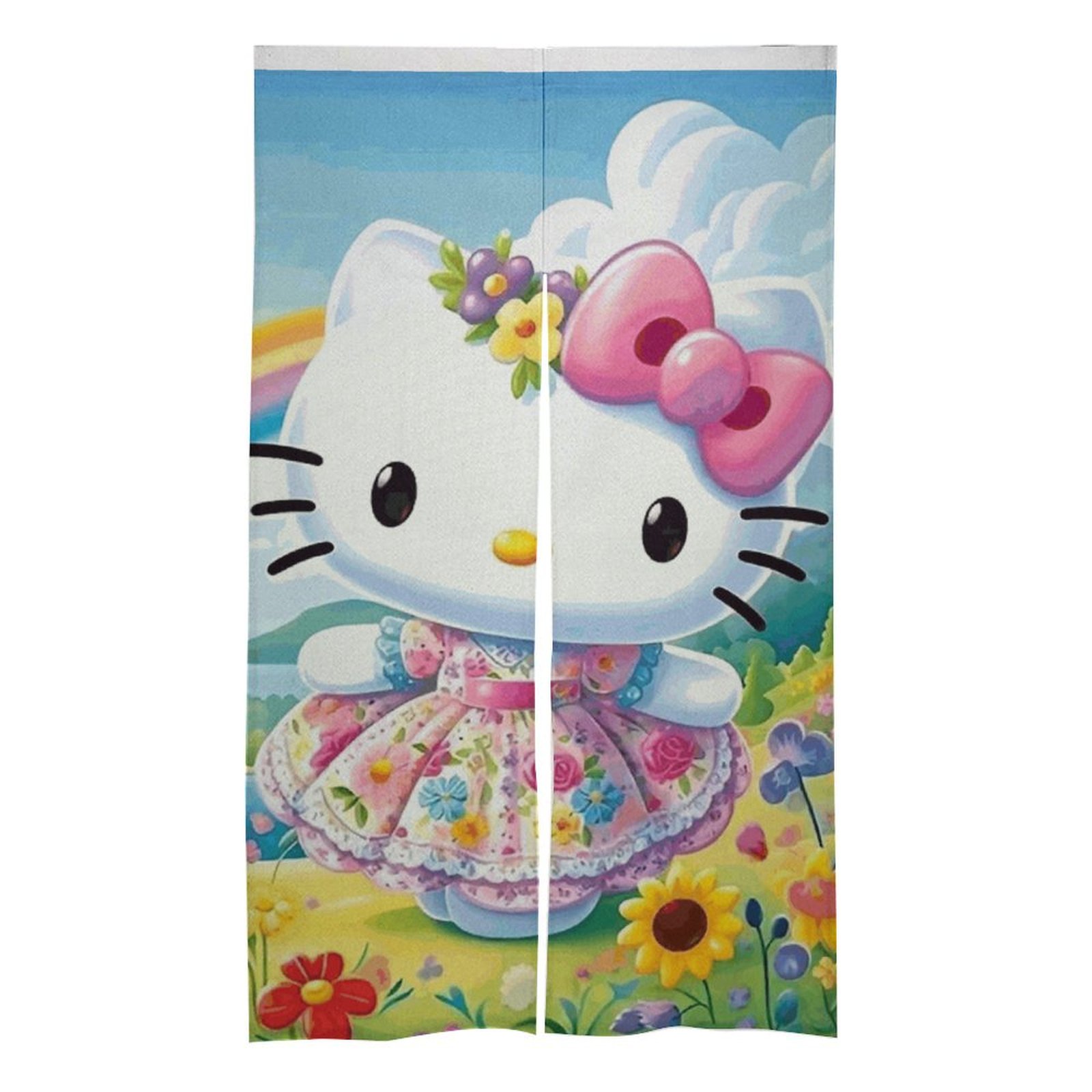 Hello Kitty Sun And Rainbow Mountain Doorway Curtain,Closet Curtain ...