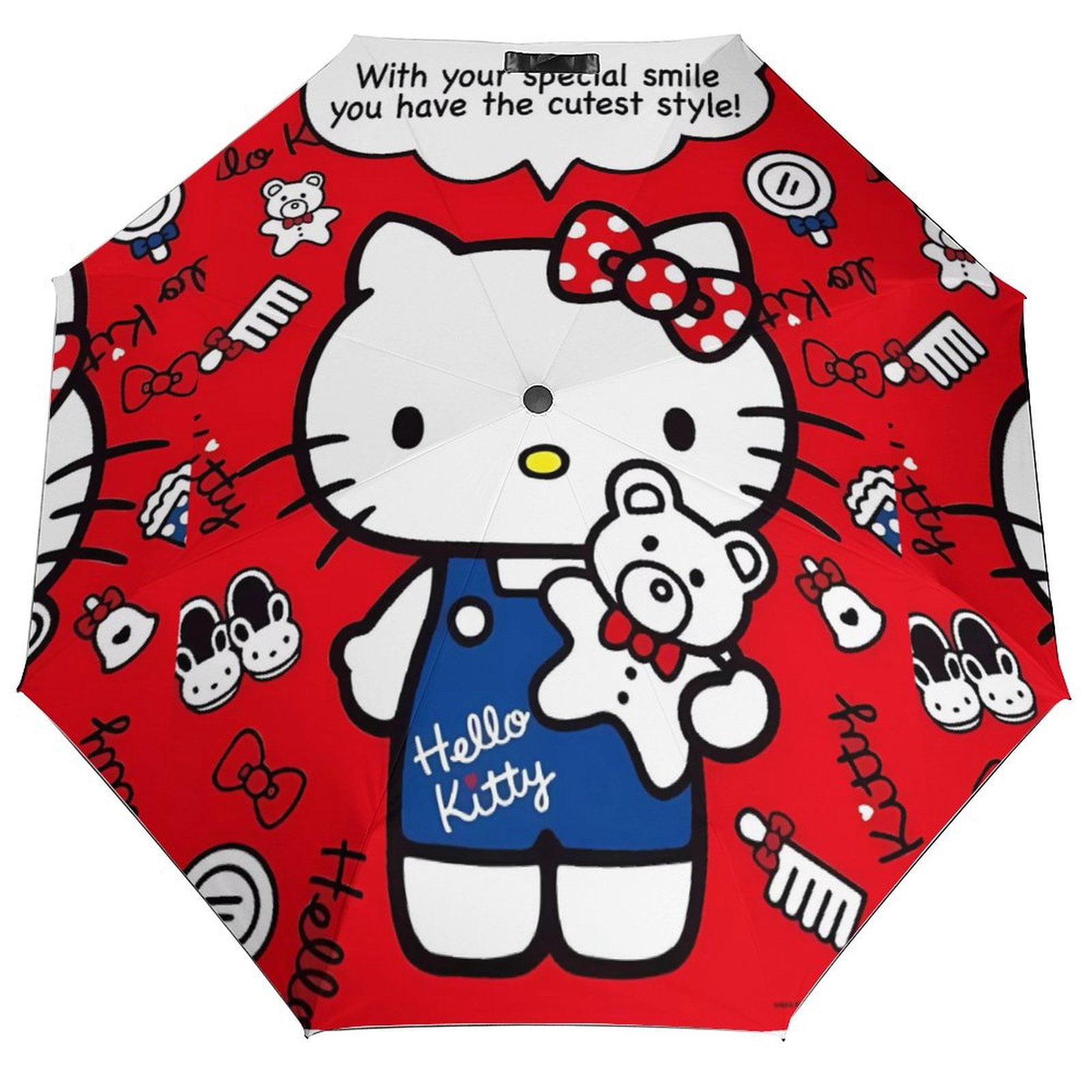 Hello Kitty Sun umbrella Automatic Open/Close Sun Rain Travel Umbrella ...