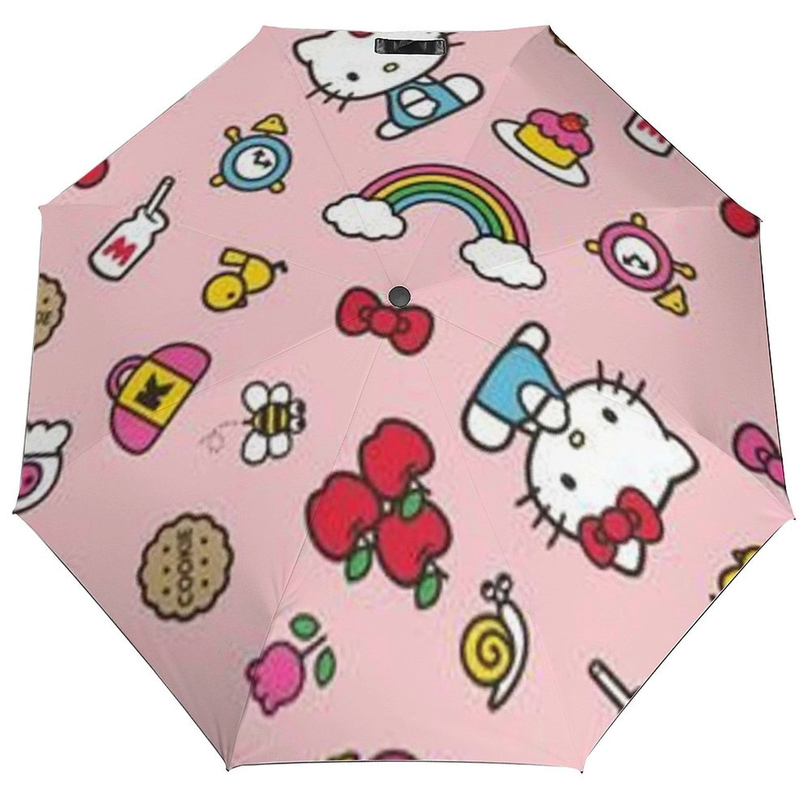 Hello Kitty Sun umbrella Automatic Open/Close Sun Rain Travel Umbrella ...