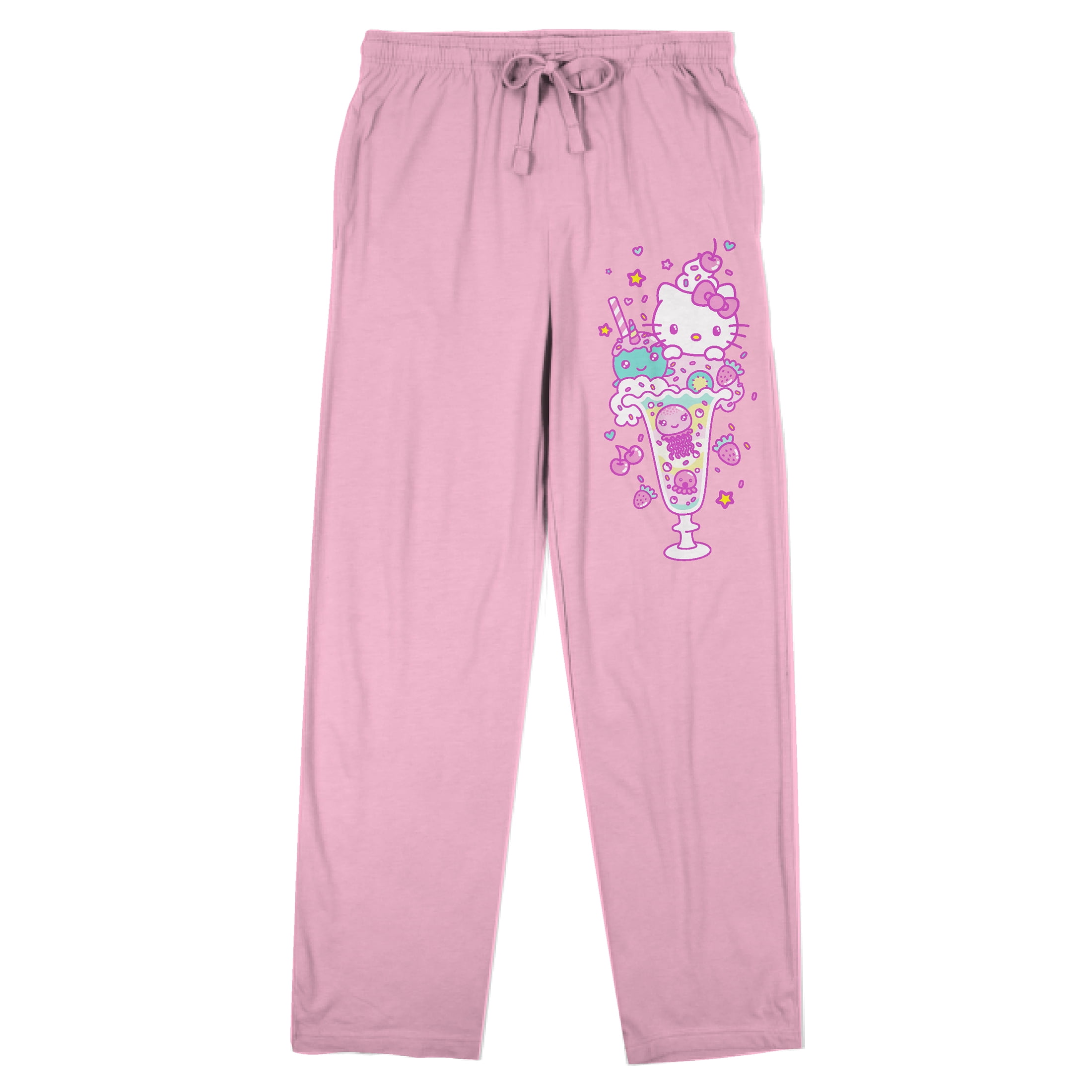 Hello Kitty Sundae with a Cherry on Top Women's Pink Sleep Pajama Pants ...