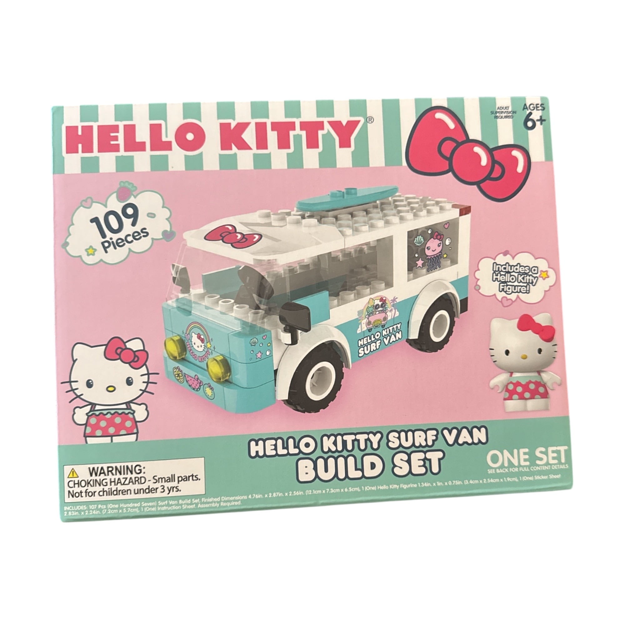 Hello Kitty Surf Van Build Set 109 pieces - Walmart.com