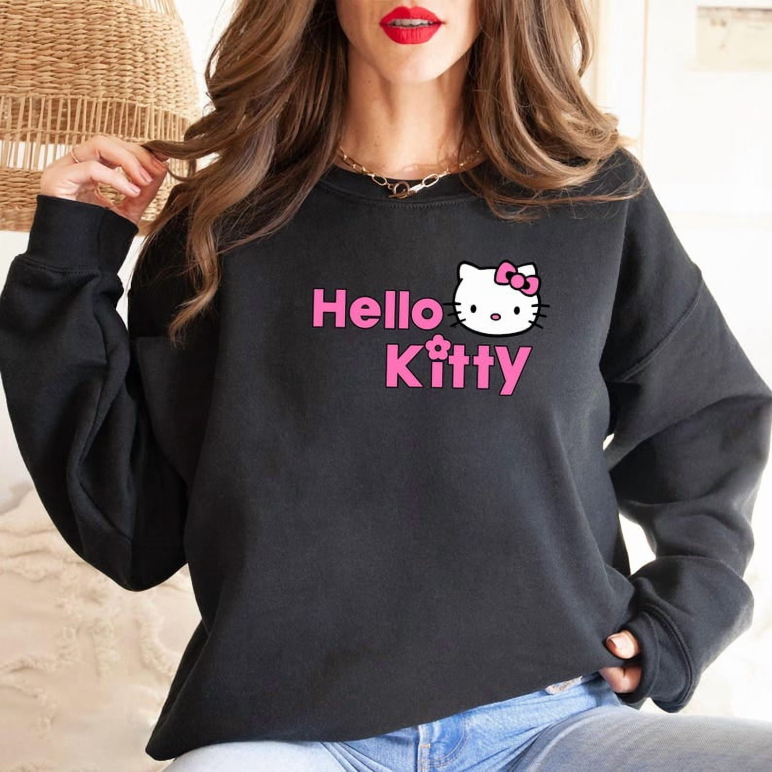 Hello Kitty Sweatshirt, Kitty Cat, Sanrio, Pink Lover, Pullover Sweater ...