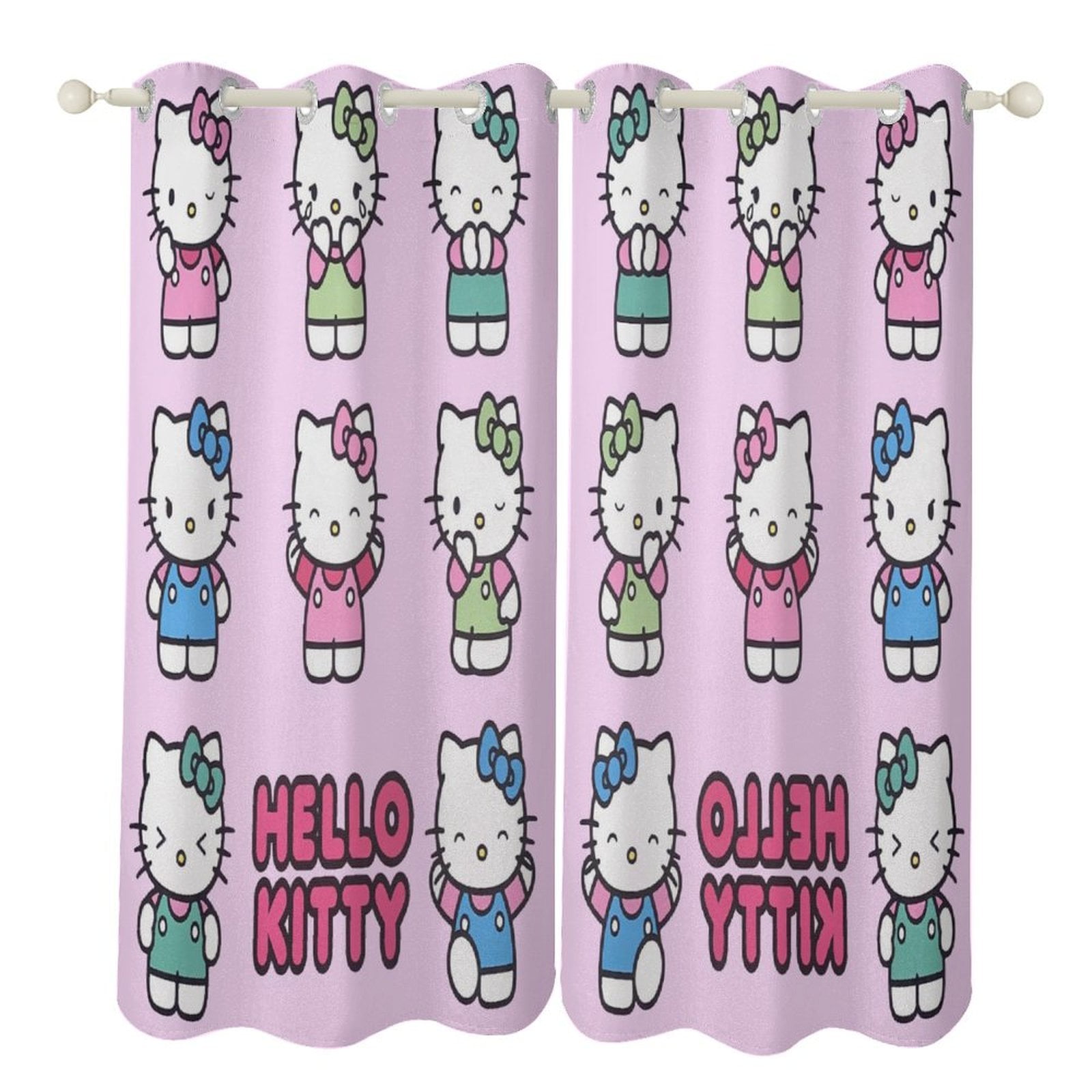 Hello Kitty Sweet Kaiju Pastel Blackout Curtains for Girls Boy Home ...