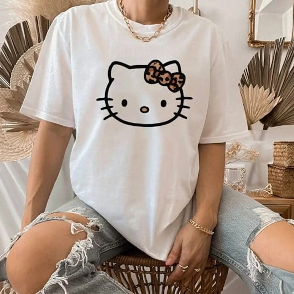 Hello Kitty T Shirt, Kitty Leopard Shirt, Cat Shirt, Cat woman T Shirt ...
