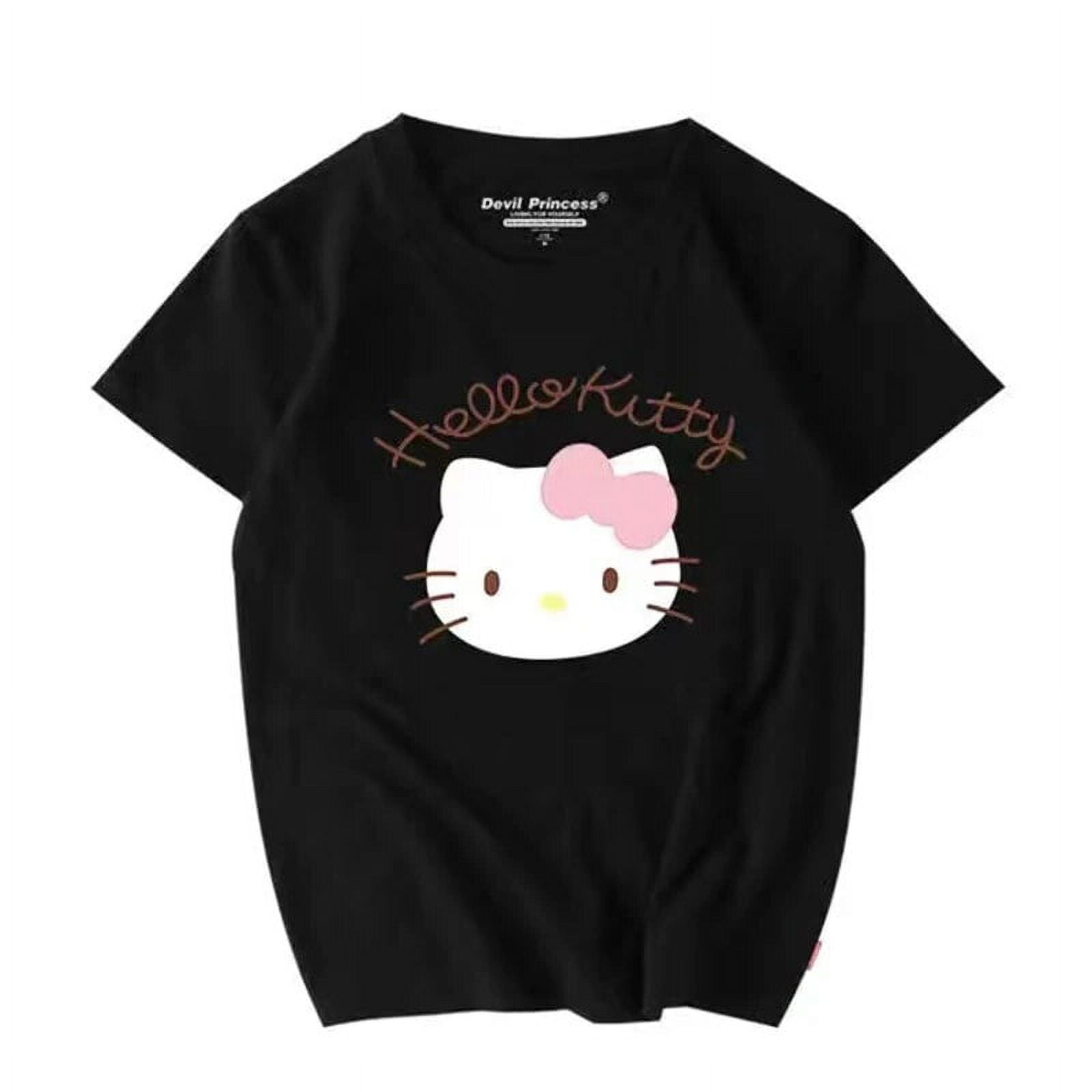 Hello Kitty T-Shirt Woman Girls Summer pure cotton fashion cartoon high ...