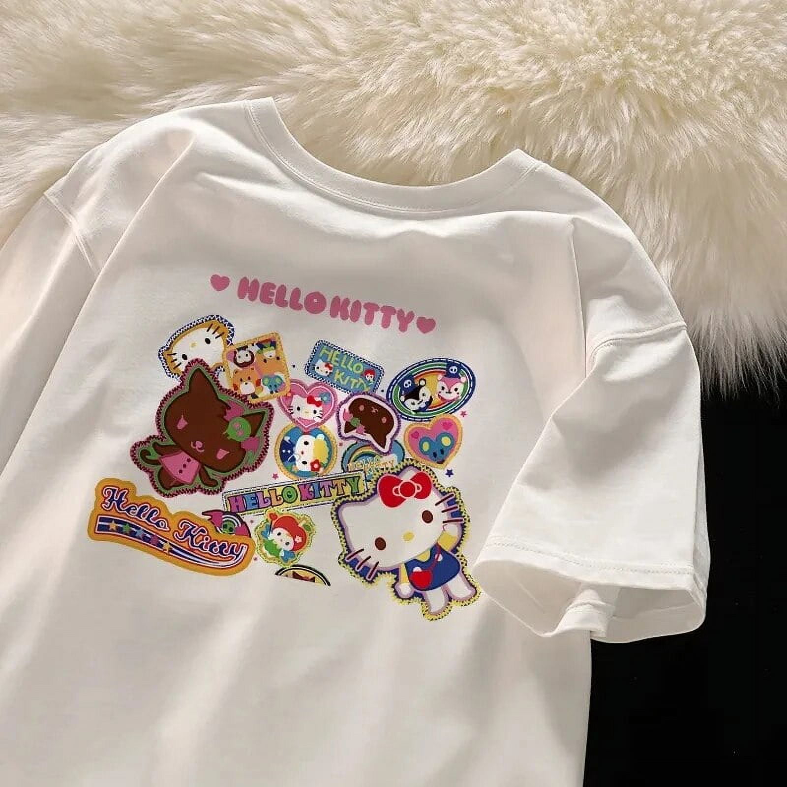 Hello Kitty T Shirt Womens Clothes Y2k Tees Japanese Harajuku Graphic ...