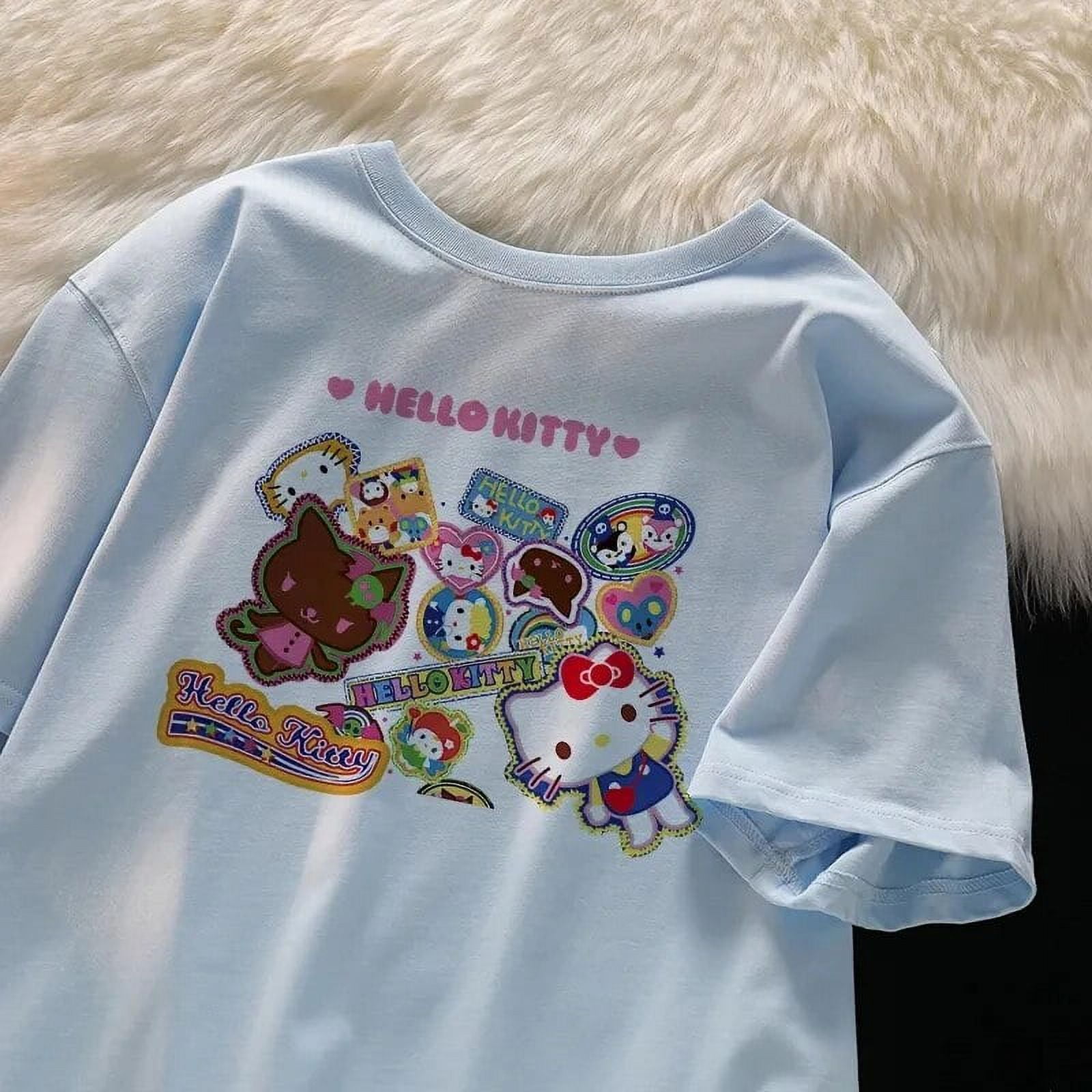 Hello Kitty T Shirt Womens Clothes Y2k Tees Japanese Harajuku Graphic ...