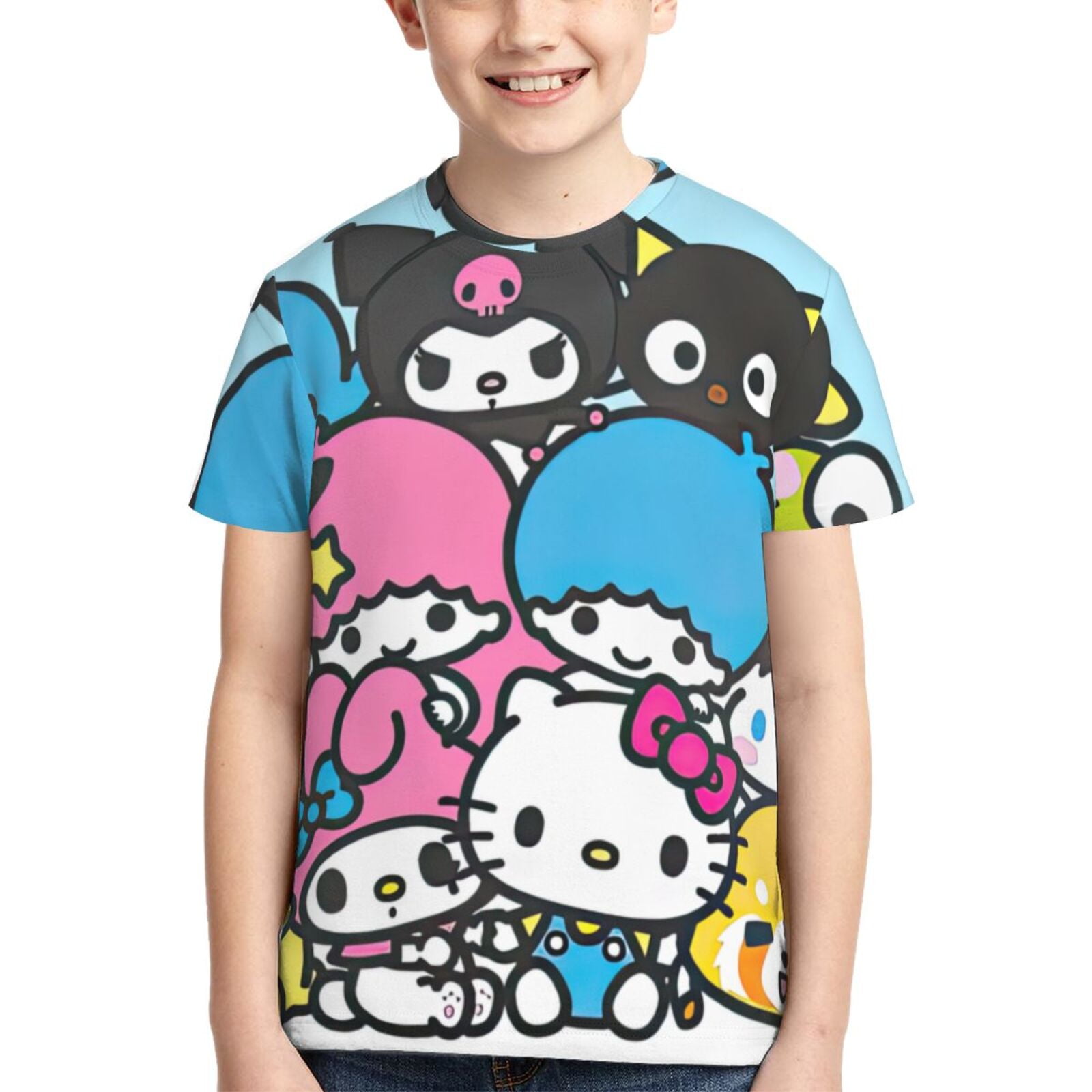 Hello Kitty T Shirts For Girls Boys, 3d Print Cartoon Graphics T Shirt ...