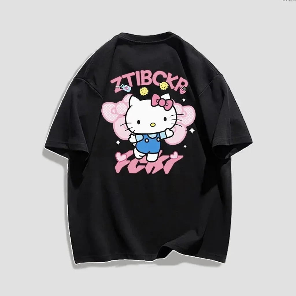 Hello Kitty T shirt For Women Caricature Styles Fashion Shirts Print ...