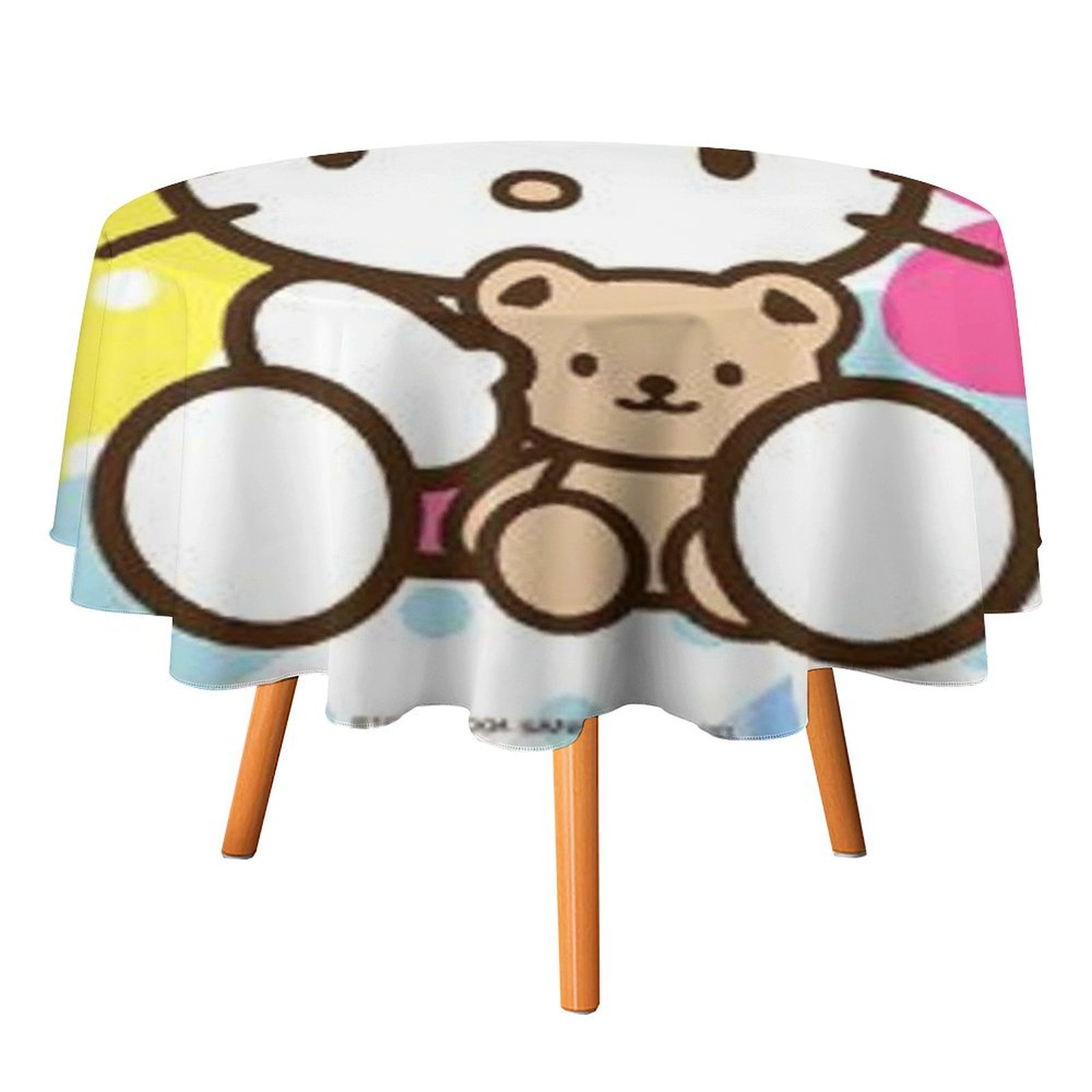 Hello Kitty Table Cloth Round Tablecloth Polyester Table Circular Table ...