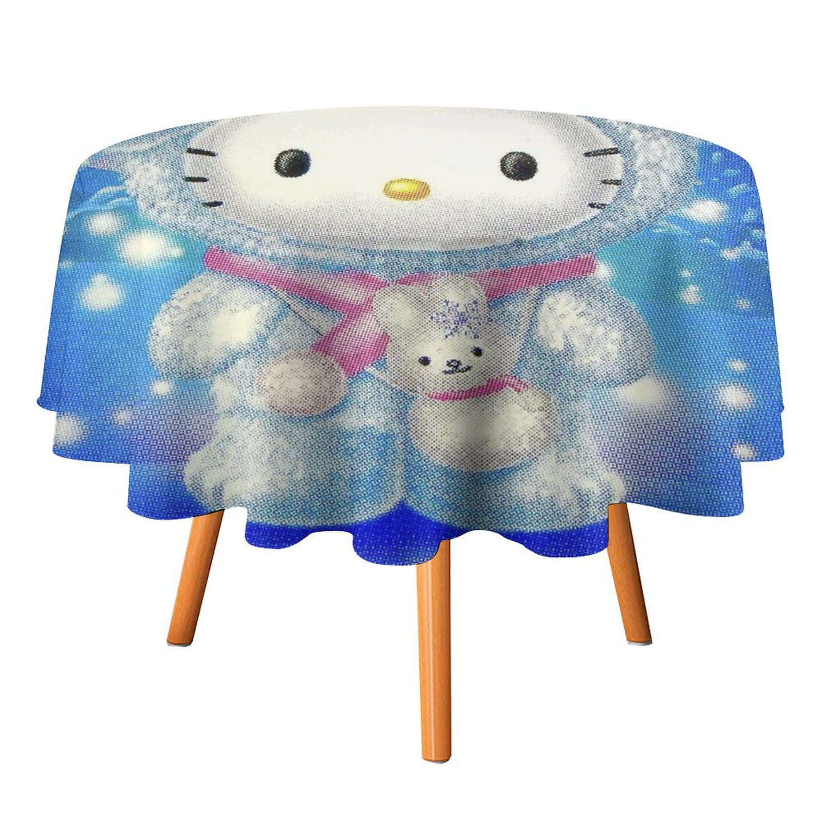 Hello Kitty Table Cloth Round Tablecloth Polyester Table Circular Table ...