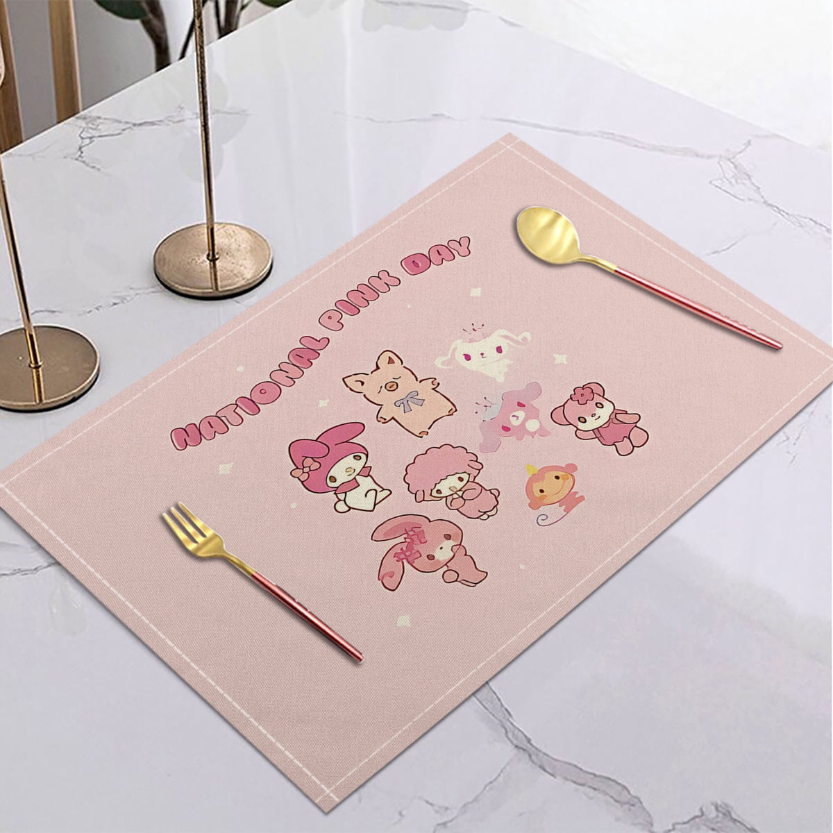 Hello Kitty Table Mat, Tabletop Decor Reusable Washable Party ...