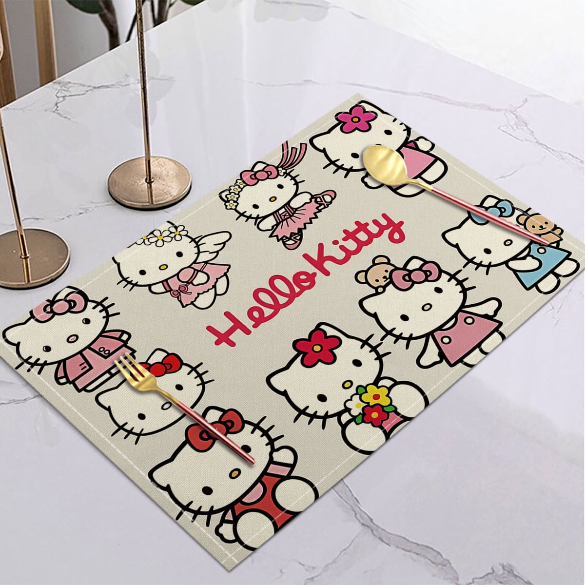 Hello Kitty Table Mat, Tabletop Decor Reusable Washable Party ...