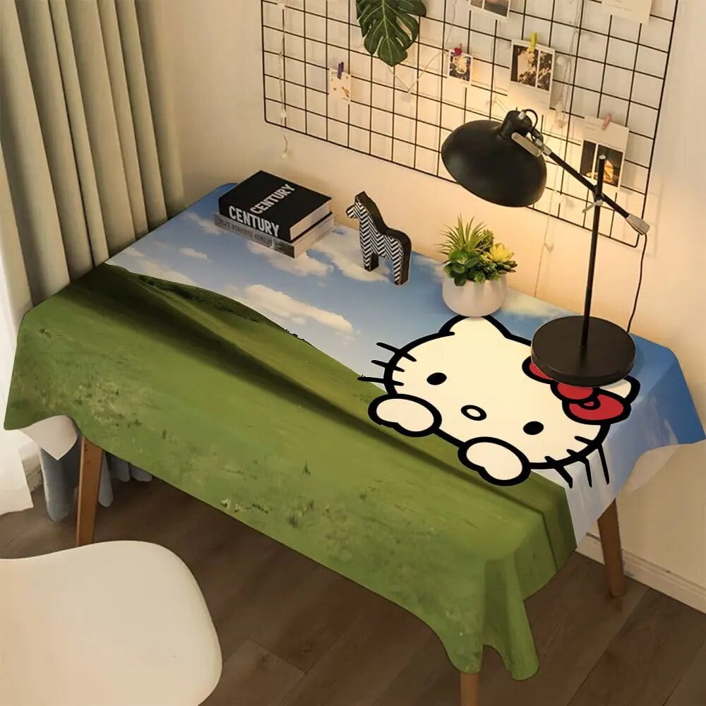 Hello Kitty Tablecloth Kawaii Sanrio Cute Anime Toys for Dormitory Desk ...