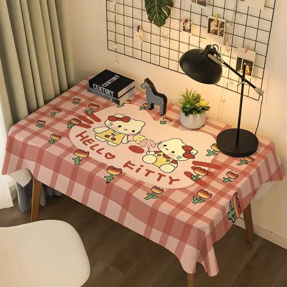 Hello Kitty Tablecloth Kawaii Sanrio Cute Anime Toys for Kids Dormitory ...