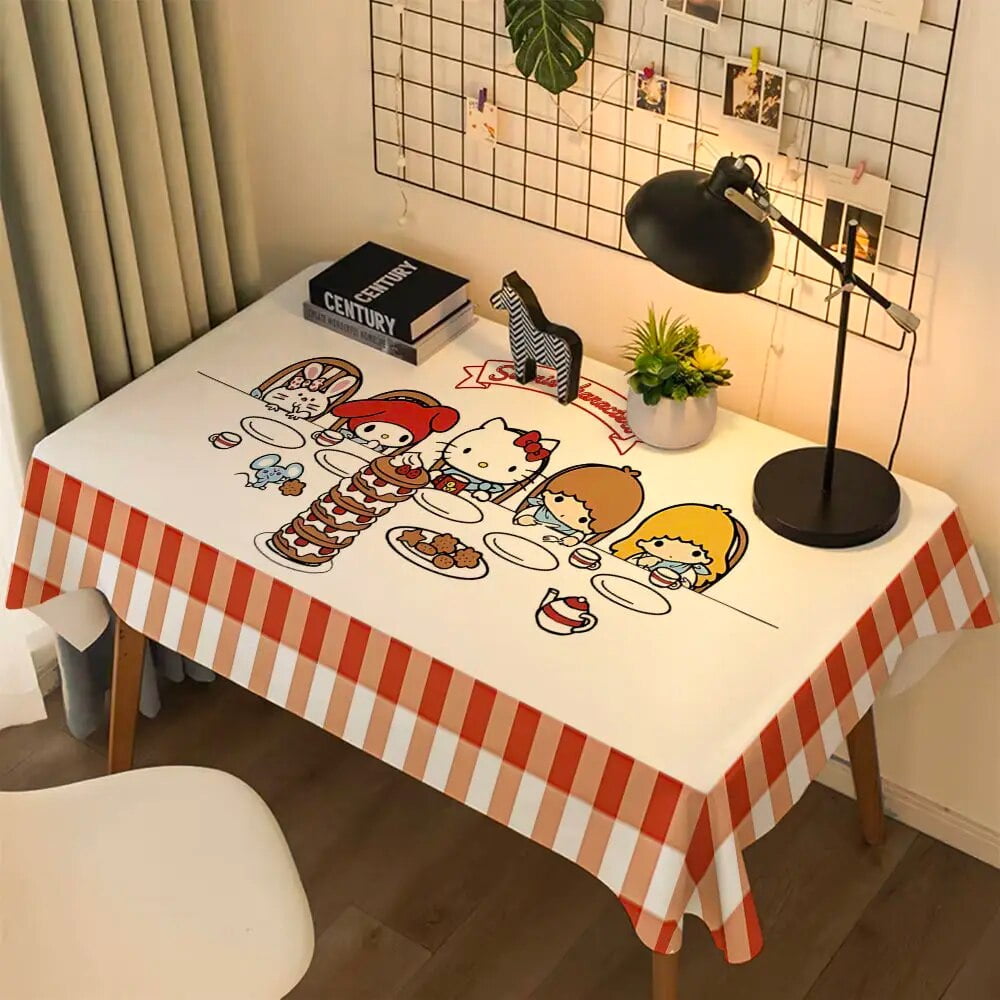 Hello Kitty Tablecloth Kawaii Sanrio Cute Anime Toys for Kids Dormitory ...