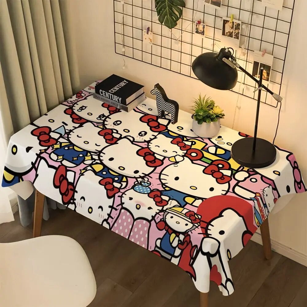 Hello Kitty Tablecloth Kawaii Sanrio Cute Anime Toys for Kids Dormitory ...