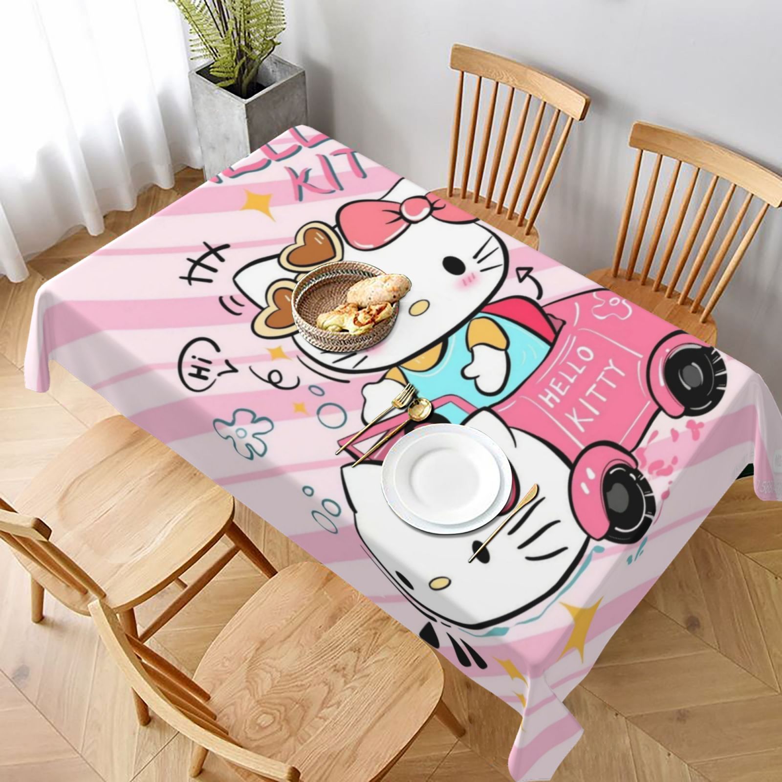 Hello Kitty Tablecloth for Kitchen Dinning Party Stylish Table Cloth ...