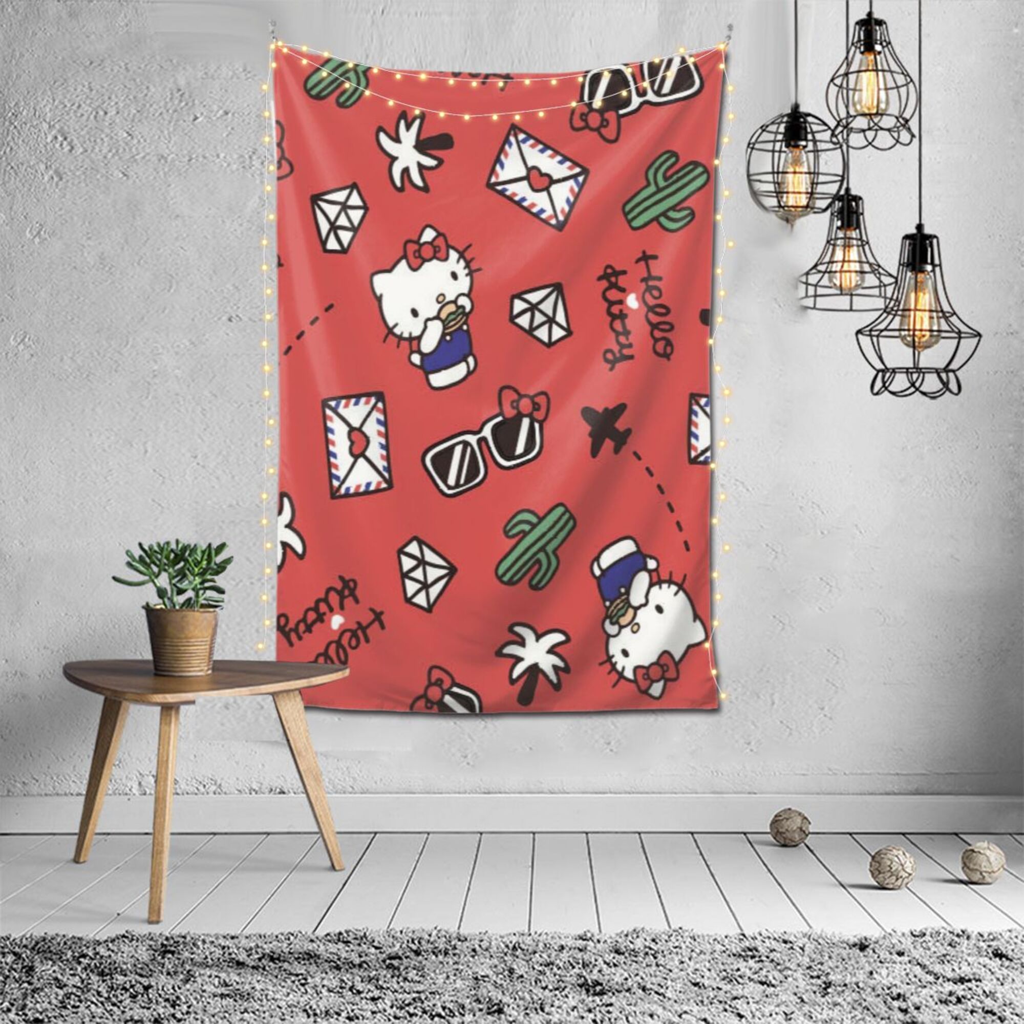 Hello Kitty Tapestry Aesthetic Cute Room Decor Tapestry Birthday ...