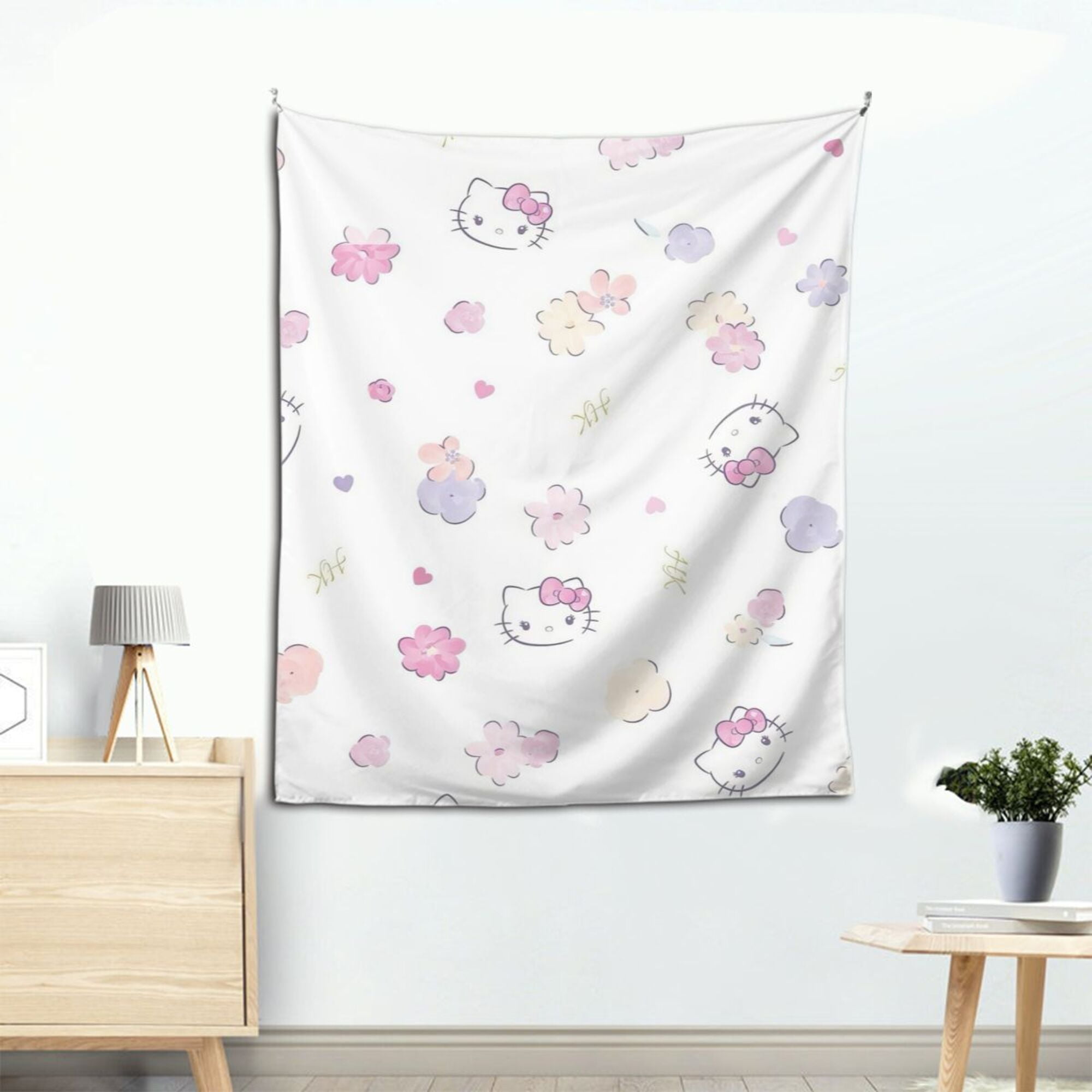 Hello Kitty Tapestry Aesthetic Cute Room Decor Tapestry Birthday ...