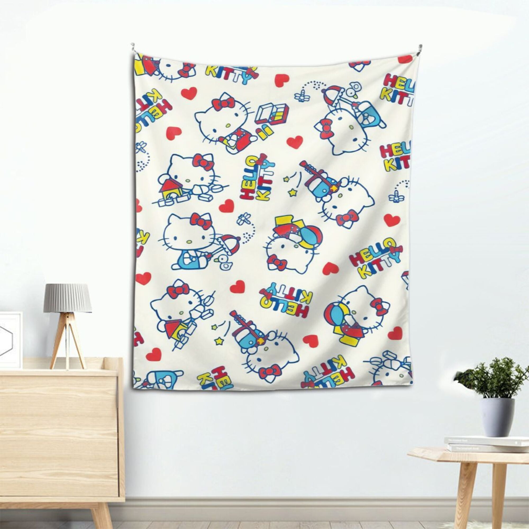 Hello Kitty Tapestry Aesthetic Cute Room Decor Tapestry Birthday ...