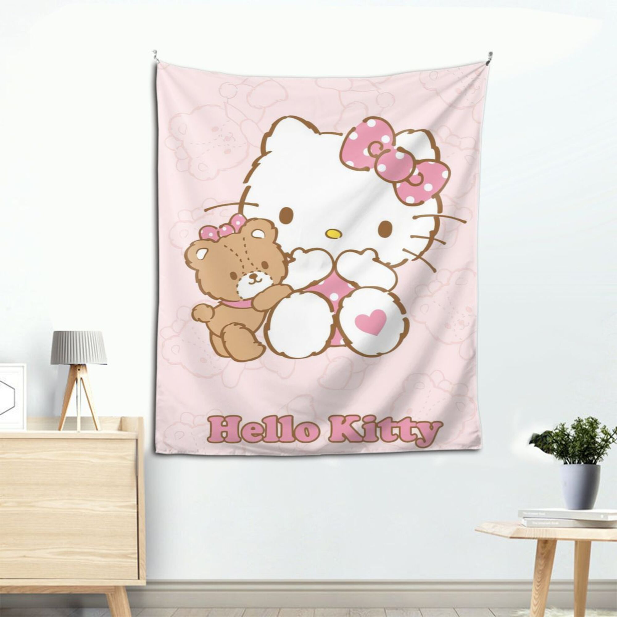 Hello Kitty Tapestry Aesthetic Cute Room Decor Tapestry Birthday ...
