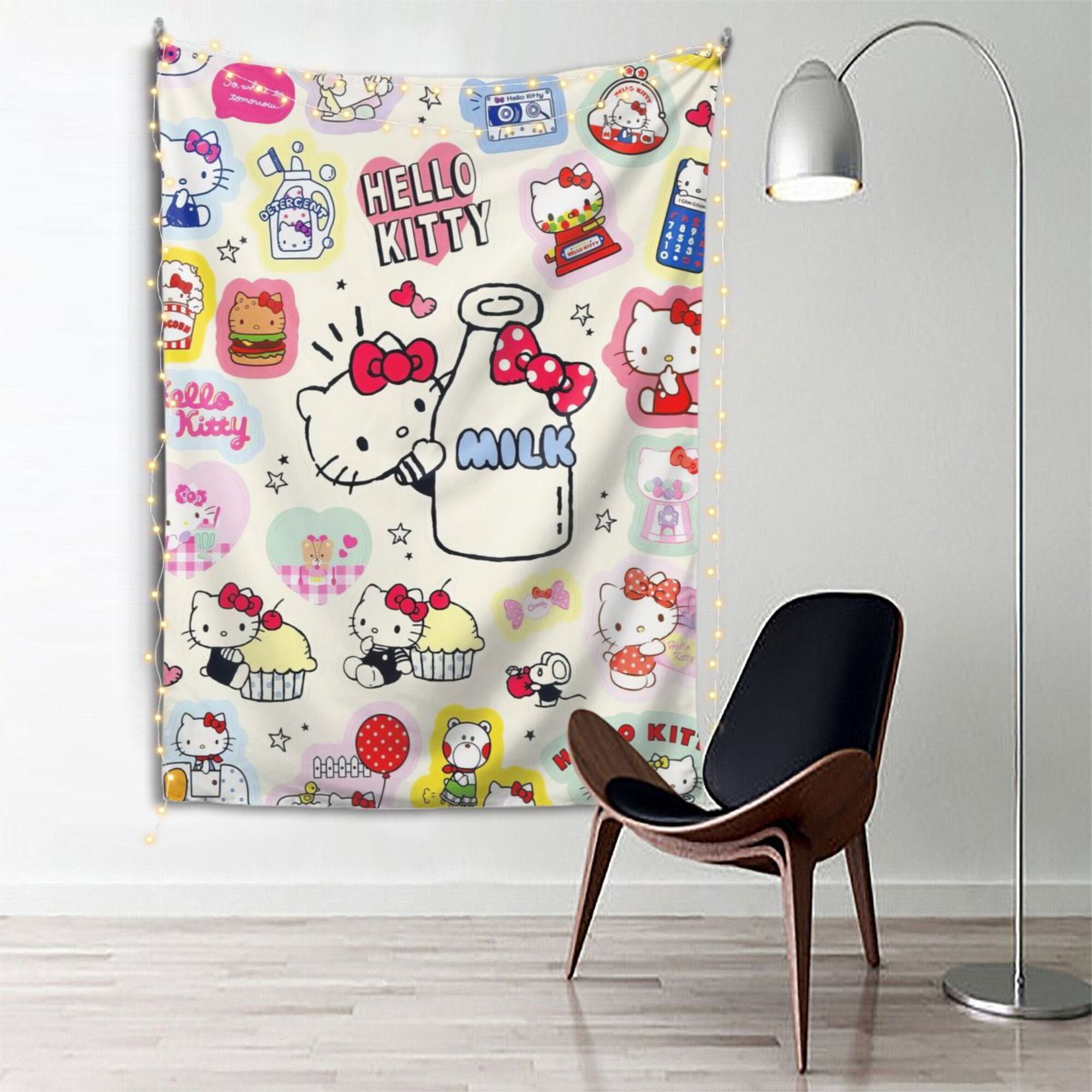 Hello Kitty Tapestry Aesthetic Cute Room Decor Tapestry Birthday ...