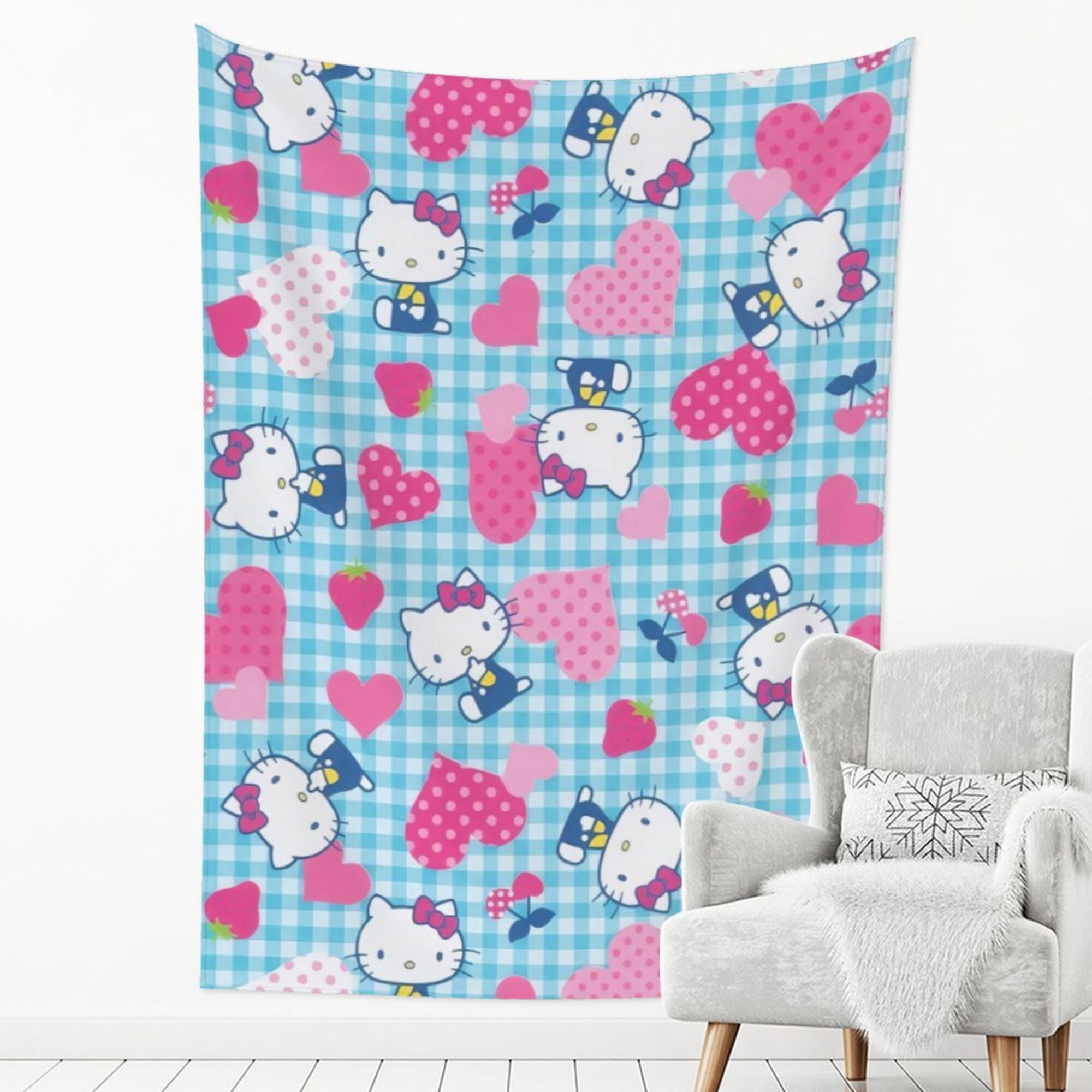 Hello Kitty Tapestry Aesthetic Cute Room Decor Tapestry Birthday Decorations Wall Hanging Ts