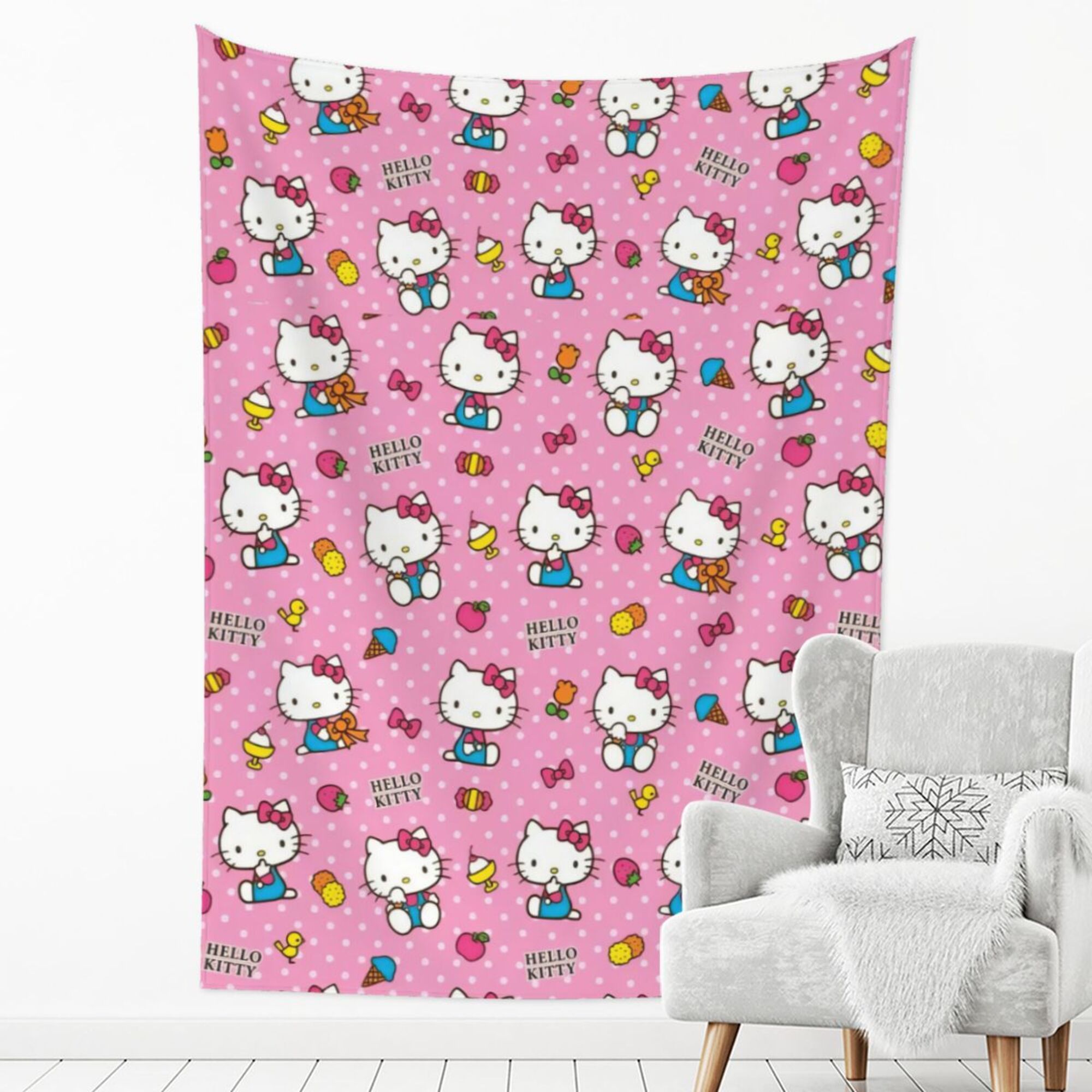 Hello Kitty Tapestry Aesthetic Cute Room Decor Tapestry Birthday ...