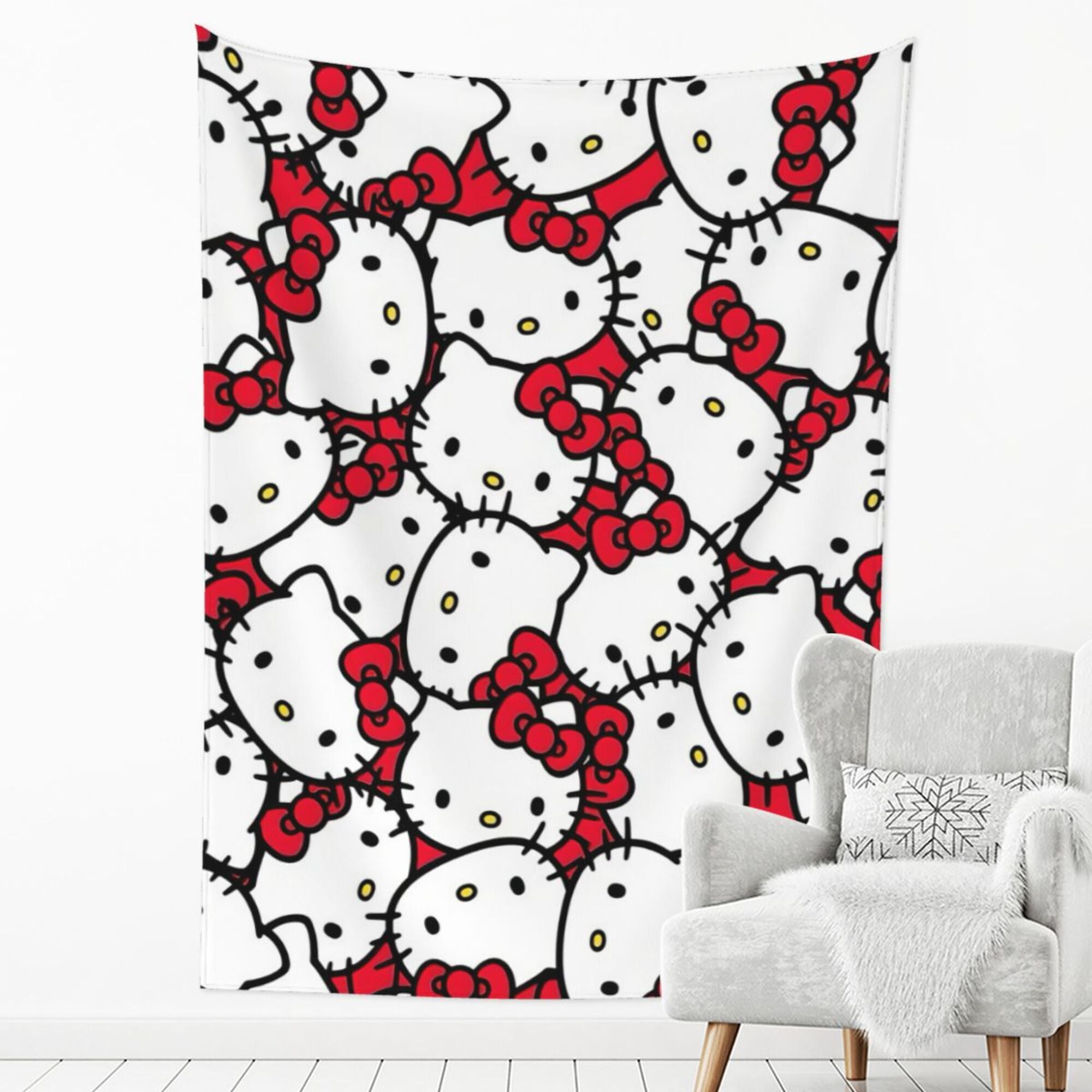 Hello Kitty Tapestry Aesthetic Cute Room Decor Tapestry Birthday ...