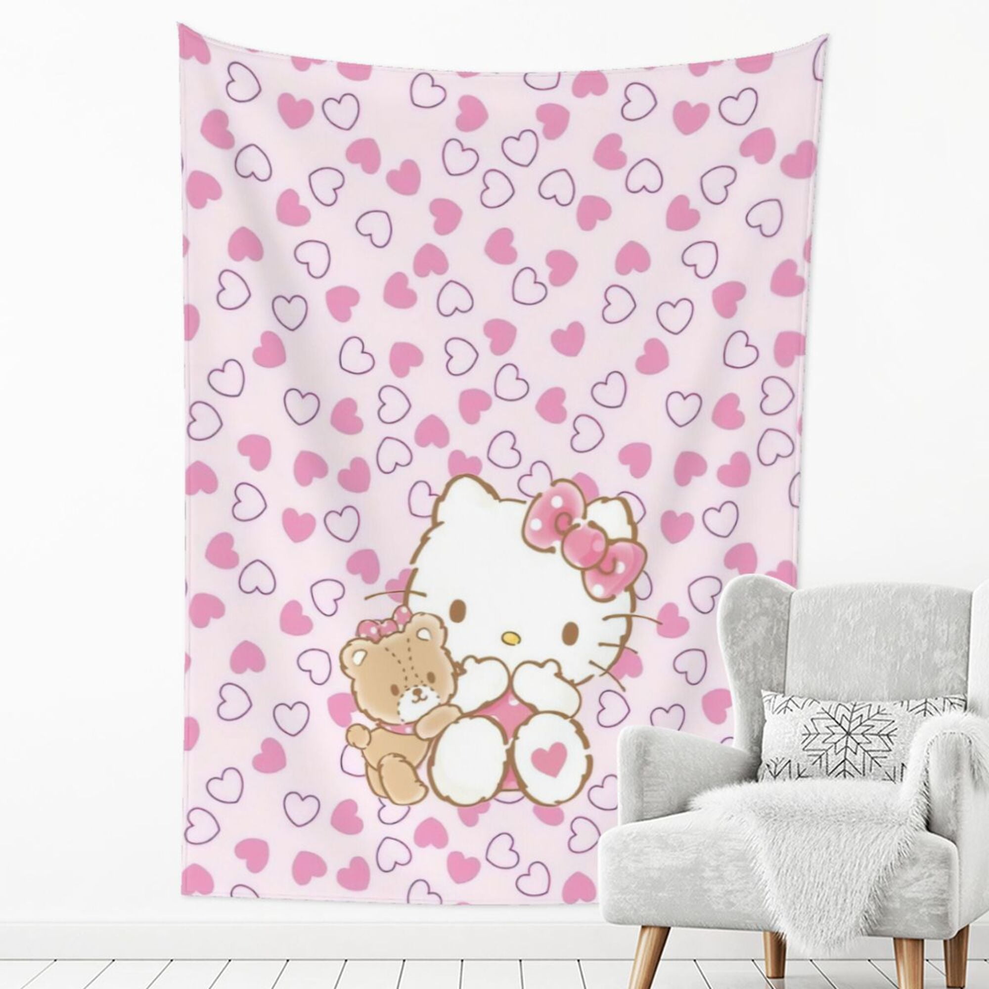 Hello Kitty Tapestry Aesthetic Cute Room Decor Tapestry Birthday ...