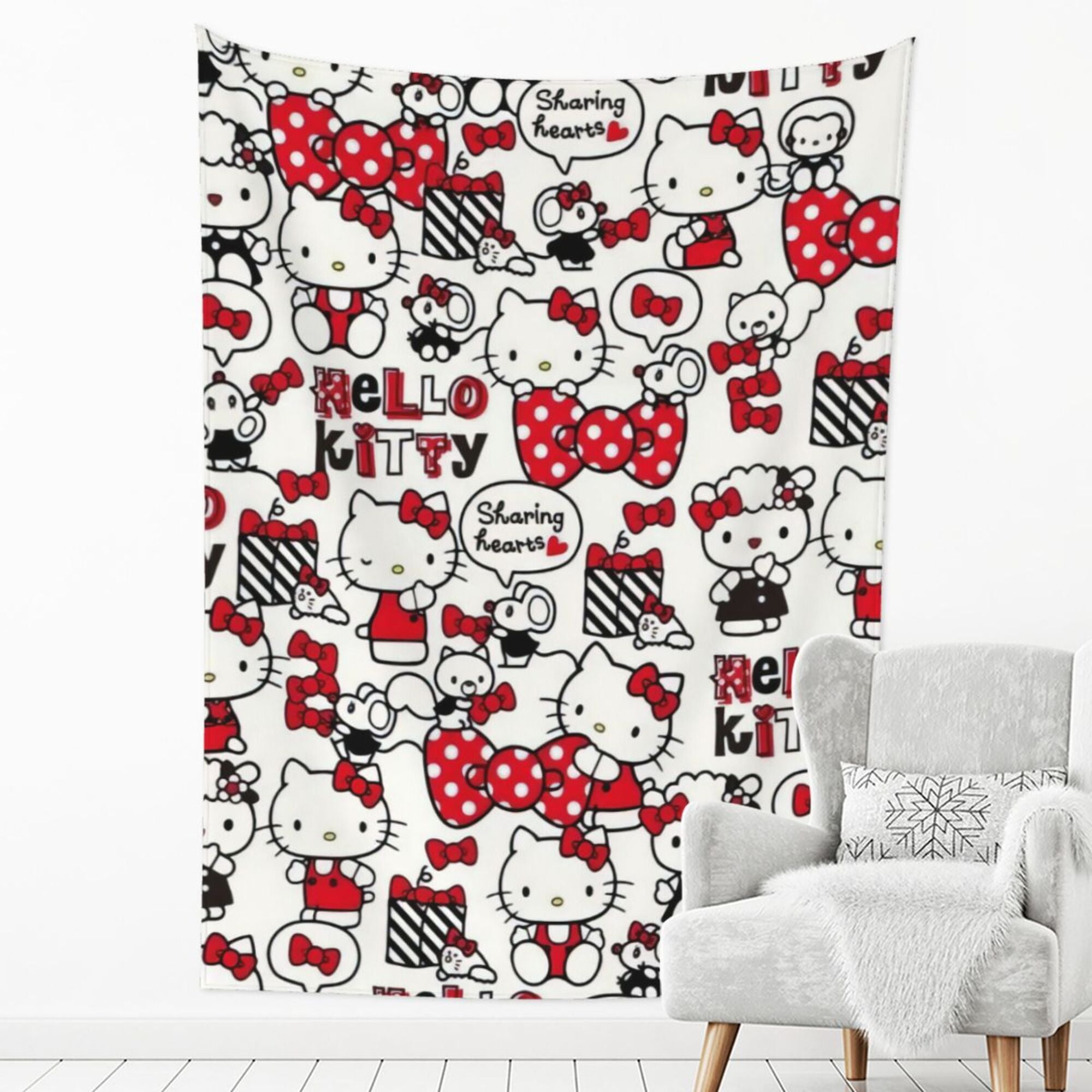 Hello Kitty Tapestry Aesthetic Cute Room Decor Tapestry Birthday ...