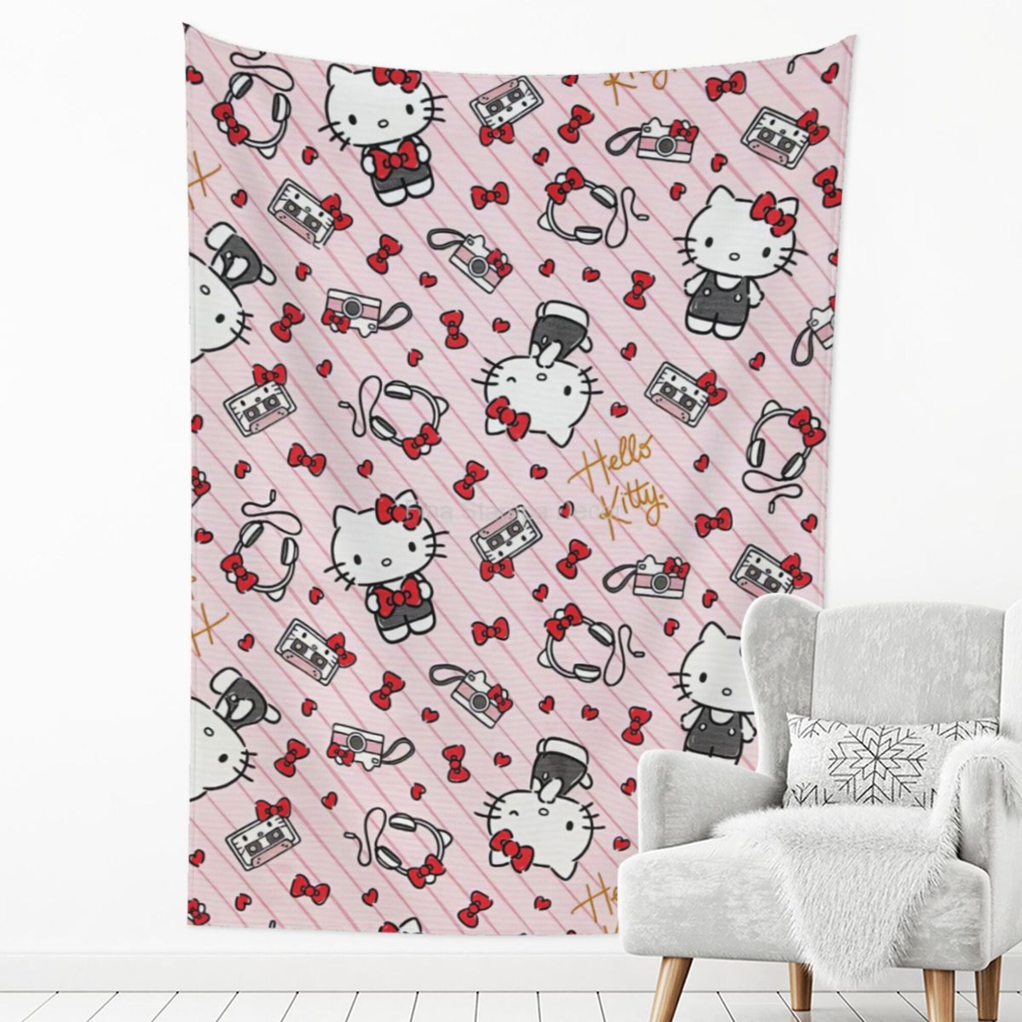 Hello Kitty Tapestry Aesthetic Cute Room Decor Tapestry Birthday ...