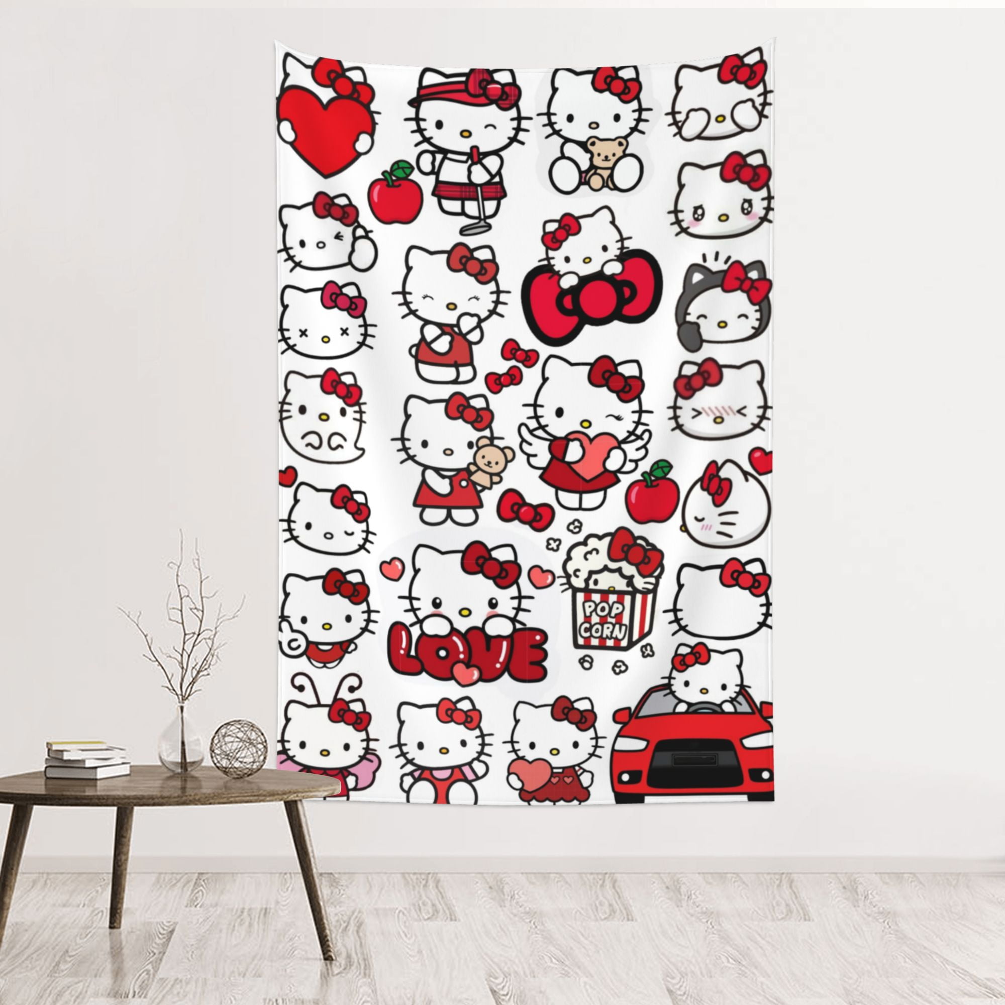 Hello Kitty Tapestry Aesthetic Wall Hanging for Living Room Bedroom Art ...