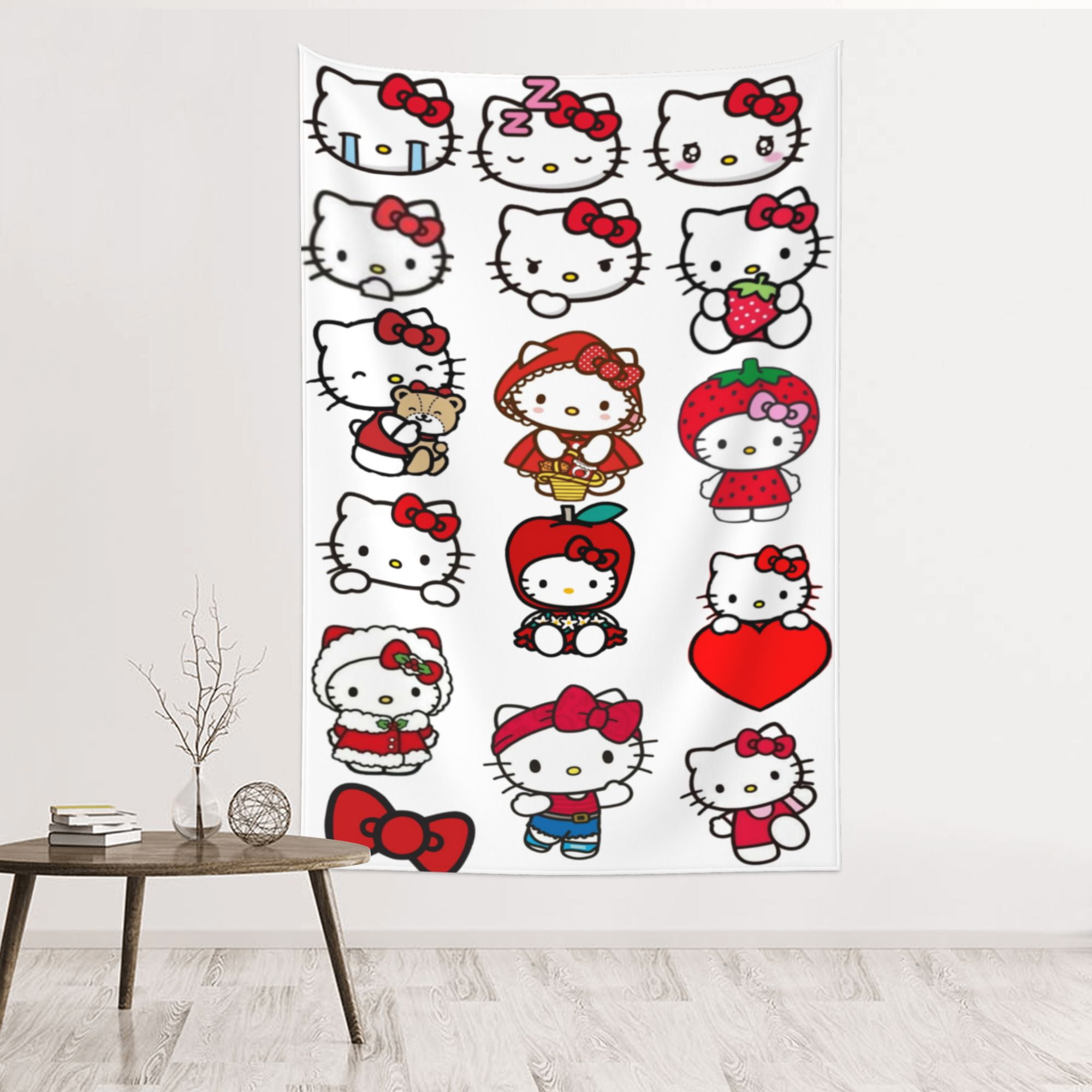 Hello Kitty Tapestry Aesthetic Wall Hanging for Living Room Bedroom Art ...
