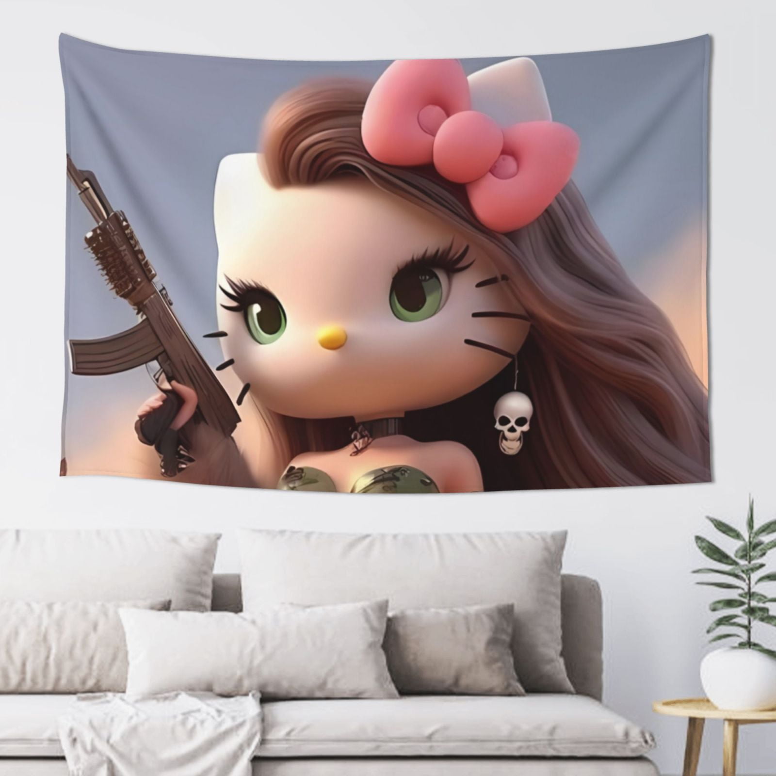 Hello Kitty Tapestry For Bedroom, Art Wall Hanging Tapestries Wall ...