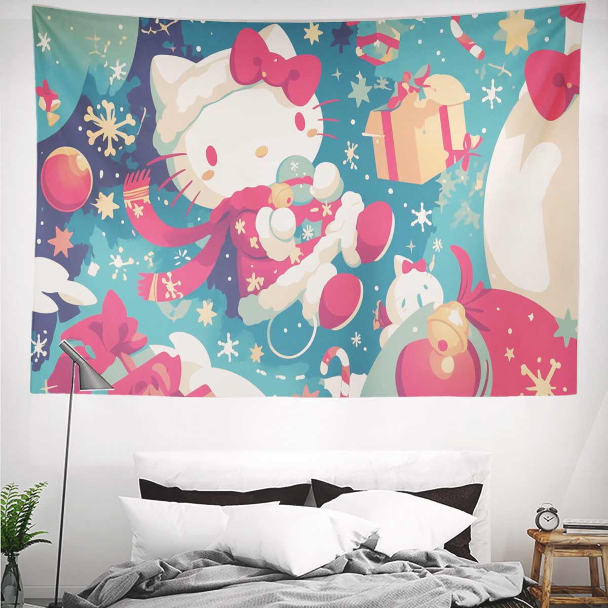 Hello Kitty Tapestry Gift Wall Hanging Backdrop for Room Bedroom Girls ...