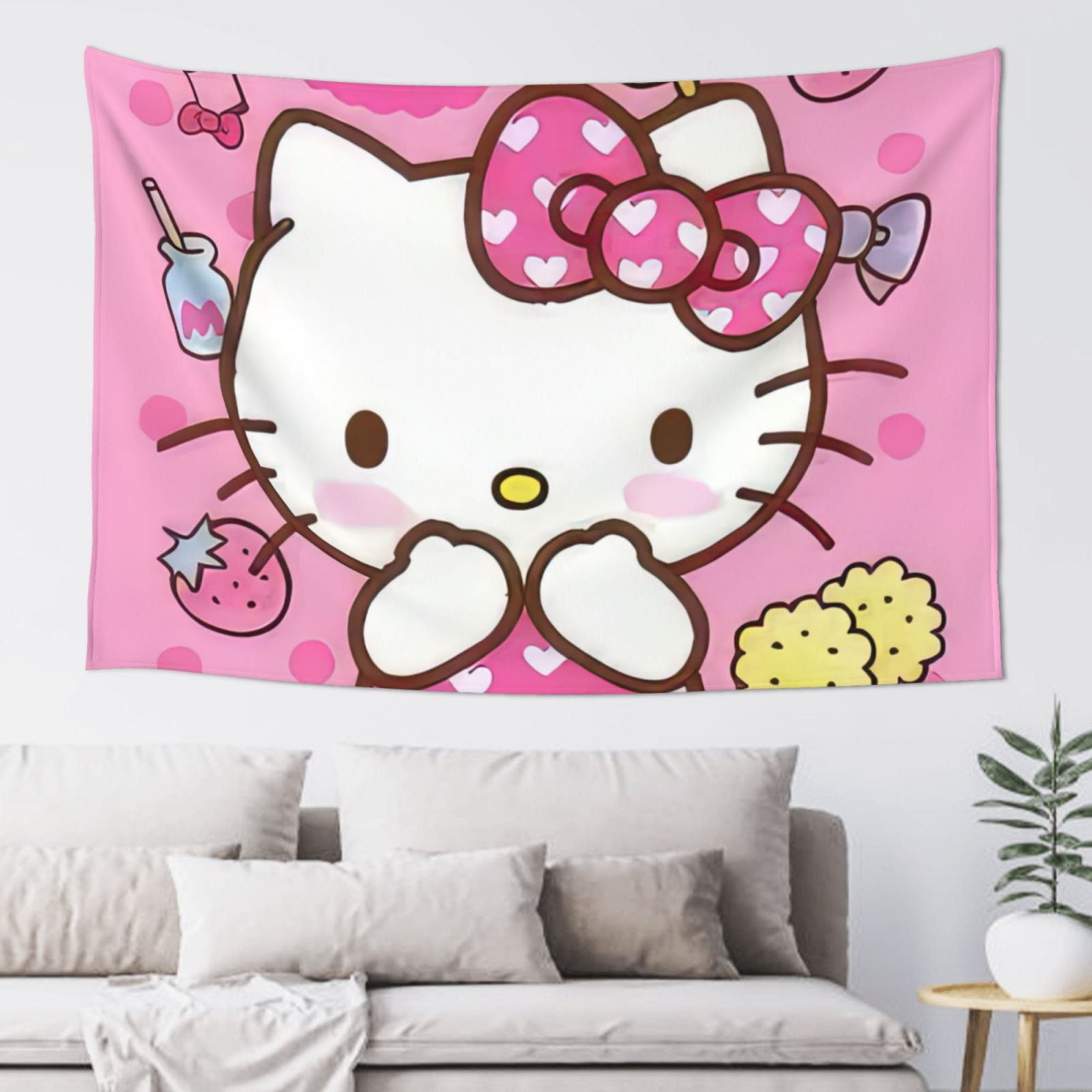 Hello Kitty Tapestry, Wall Hanging Tapestry, Wall Art Tapestries Poster ...