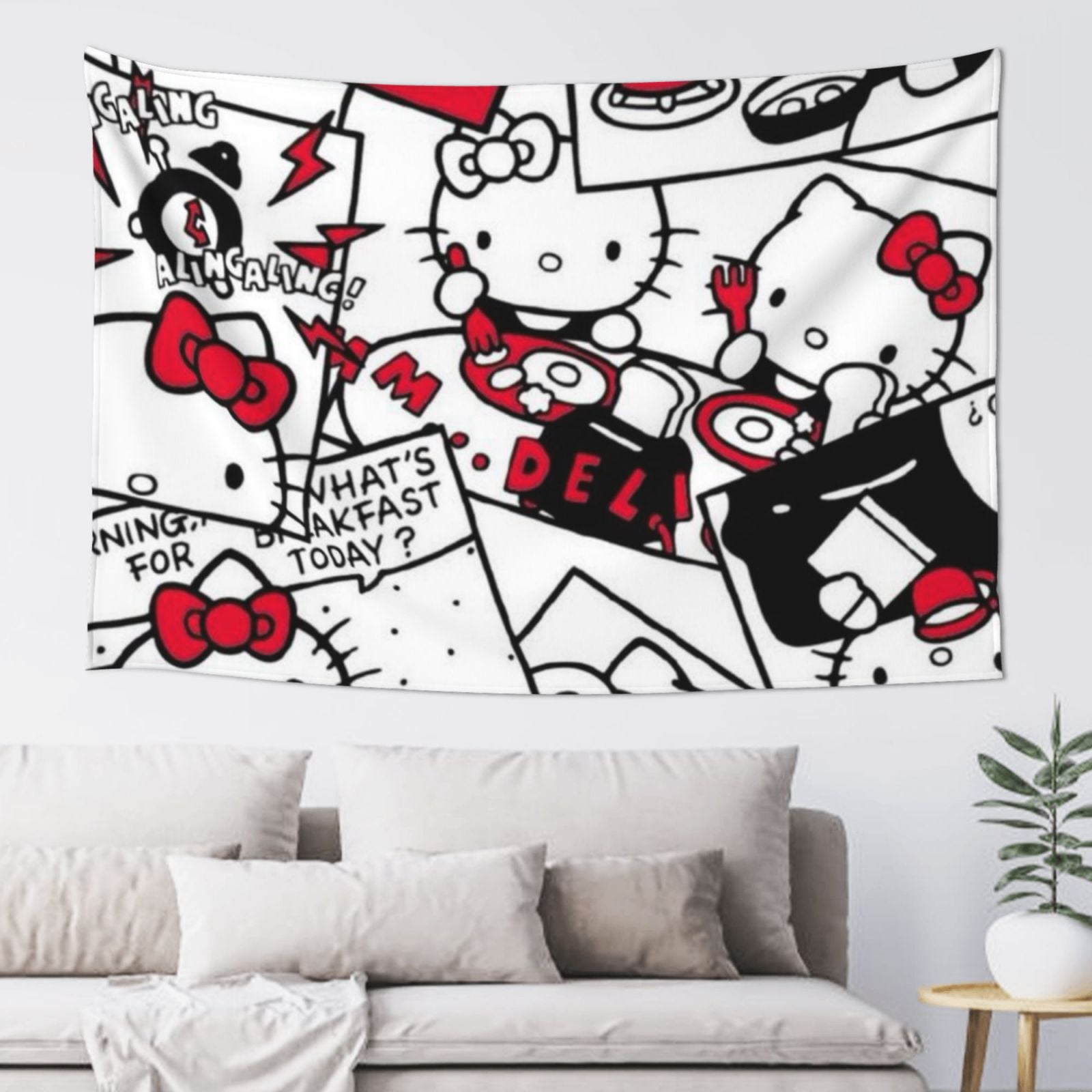 Hello Kitty Tapestry, Wall Hanging Tapestry, Wall Art Tapestries Poster ...