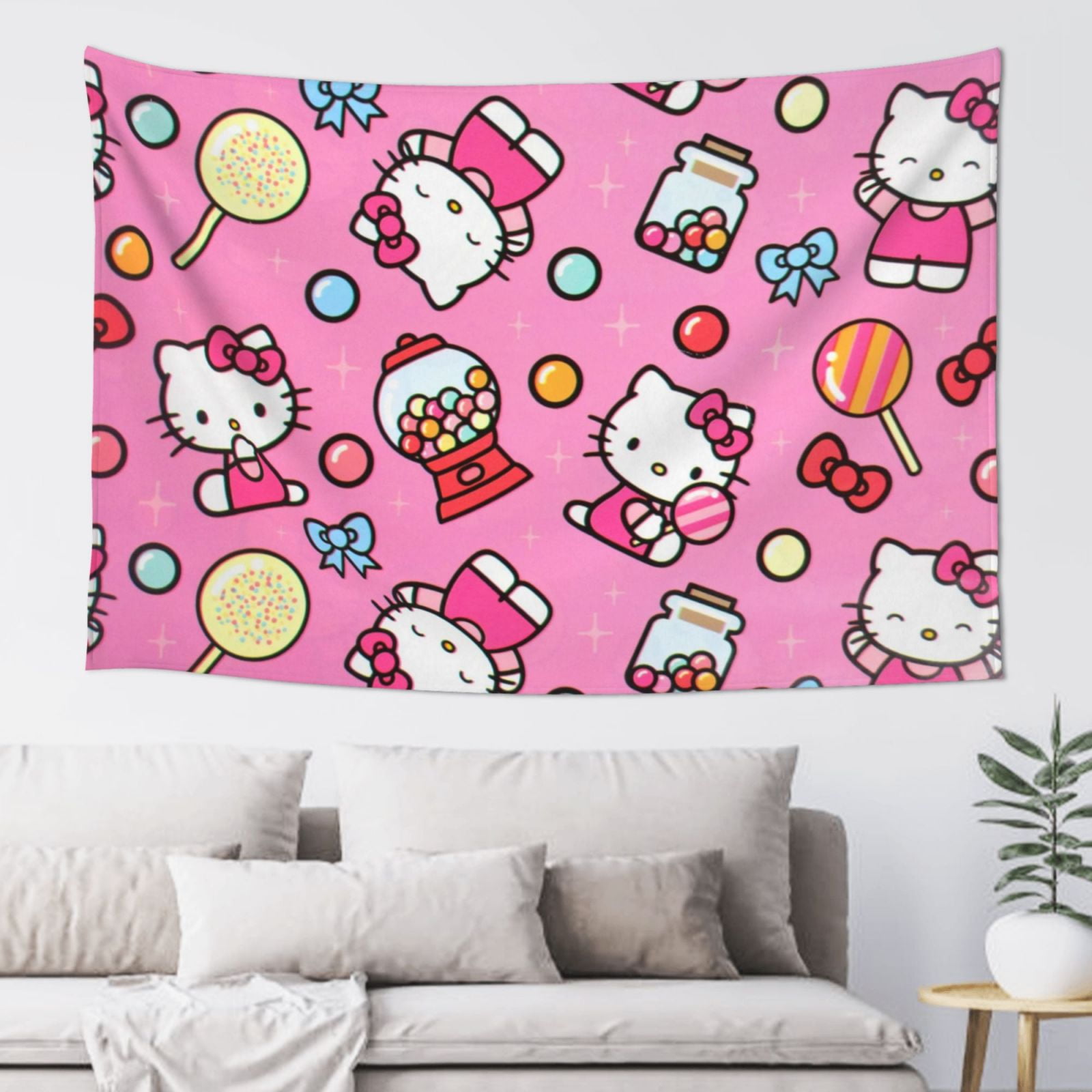 Hello Kitty Tapestry, Wall Hanging Tapestry, Wall Art Tapestries Poster ...